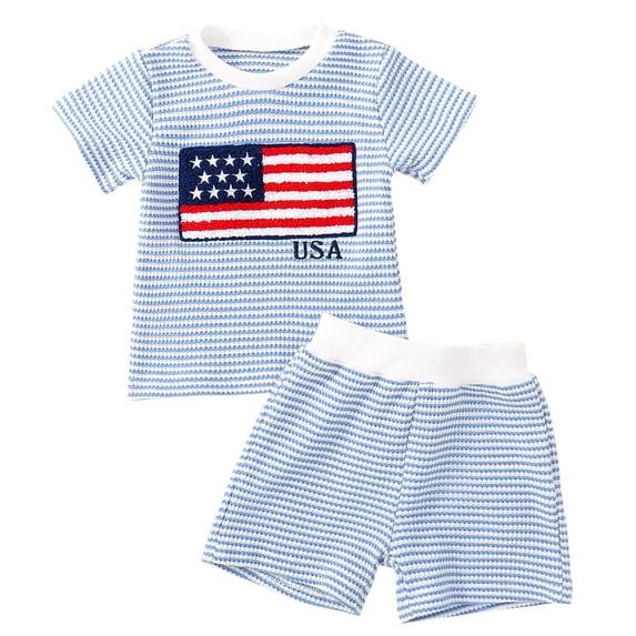 ATOGUTA Boys Athletic Set Short Sleeve Striped T-Shirt Shorts Kid ...