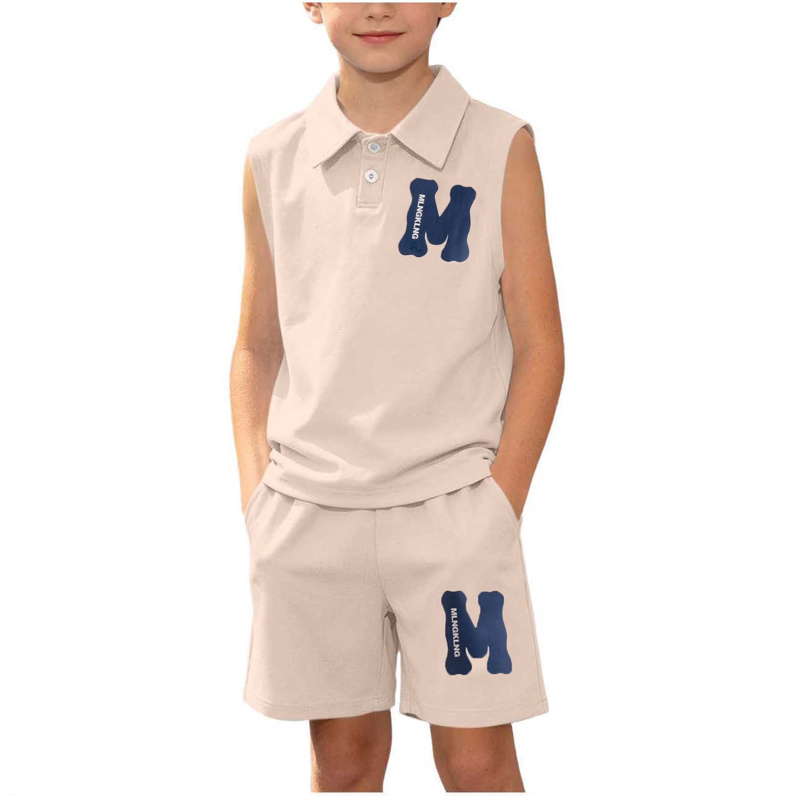 ATOGUTA Boys Clothes Fashion Clothes Sleeveless Collar Tops and Jogger ...