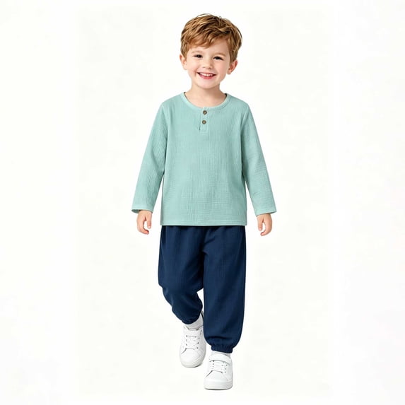 ATOGUTA Boys Clothes Long Sleeve Tops and Pants Set Soft Clothing Sets ...