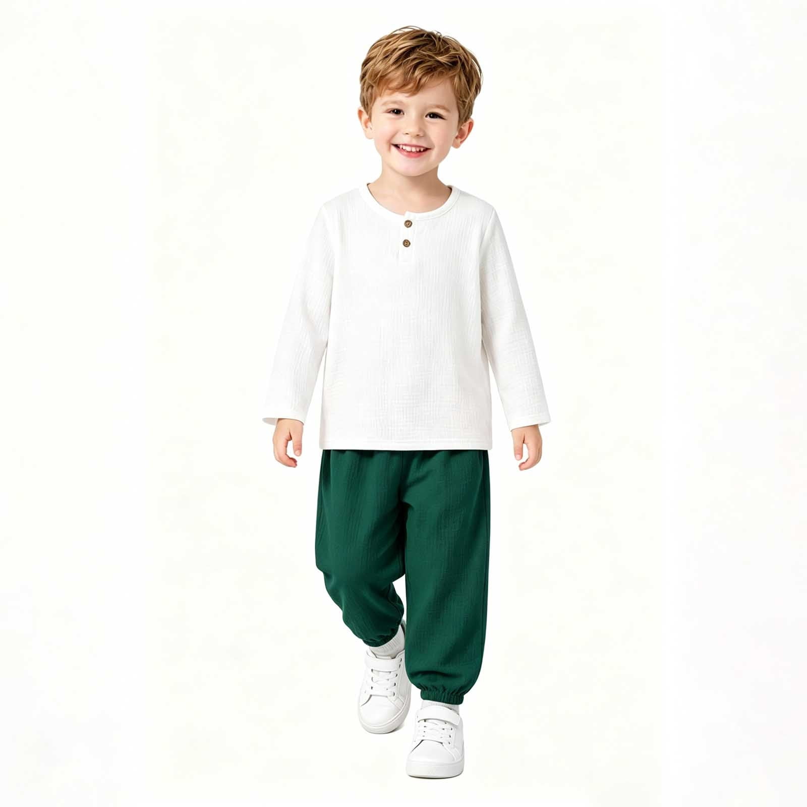 ATOGUTA Boys Clothes Long Sleeve Tops and Pants Set Soft Clothing Sets ...