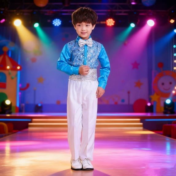 ATOGUTA Boys Dress Outfit Sequined Two Piece Set Of Student Choir ...