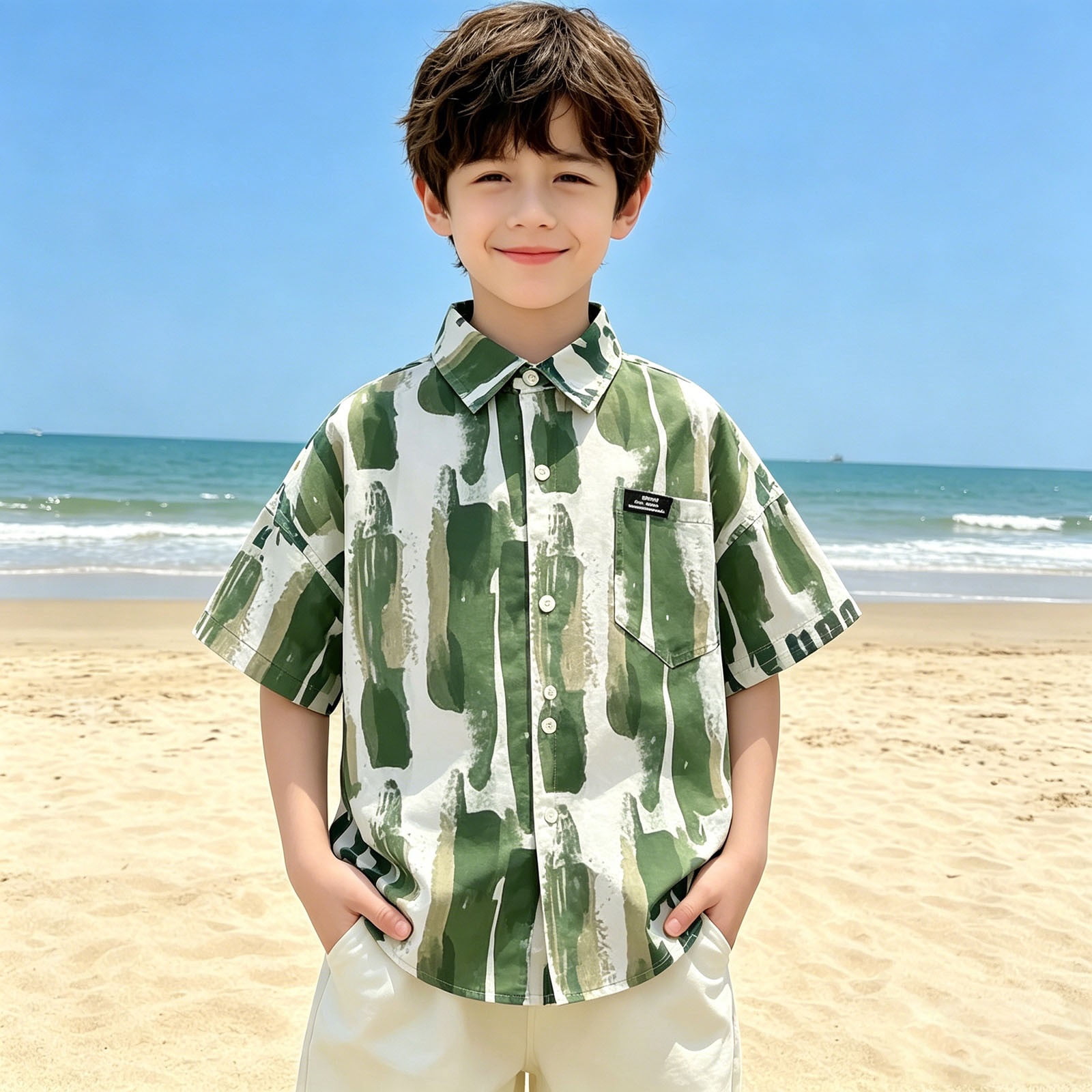ATOGUTA Boys Dress Shirts Kids Summer Short Sleeve Shirts for School ...