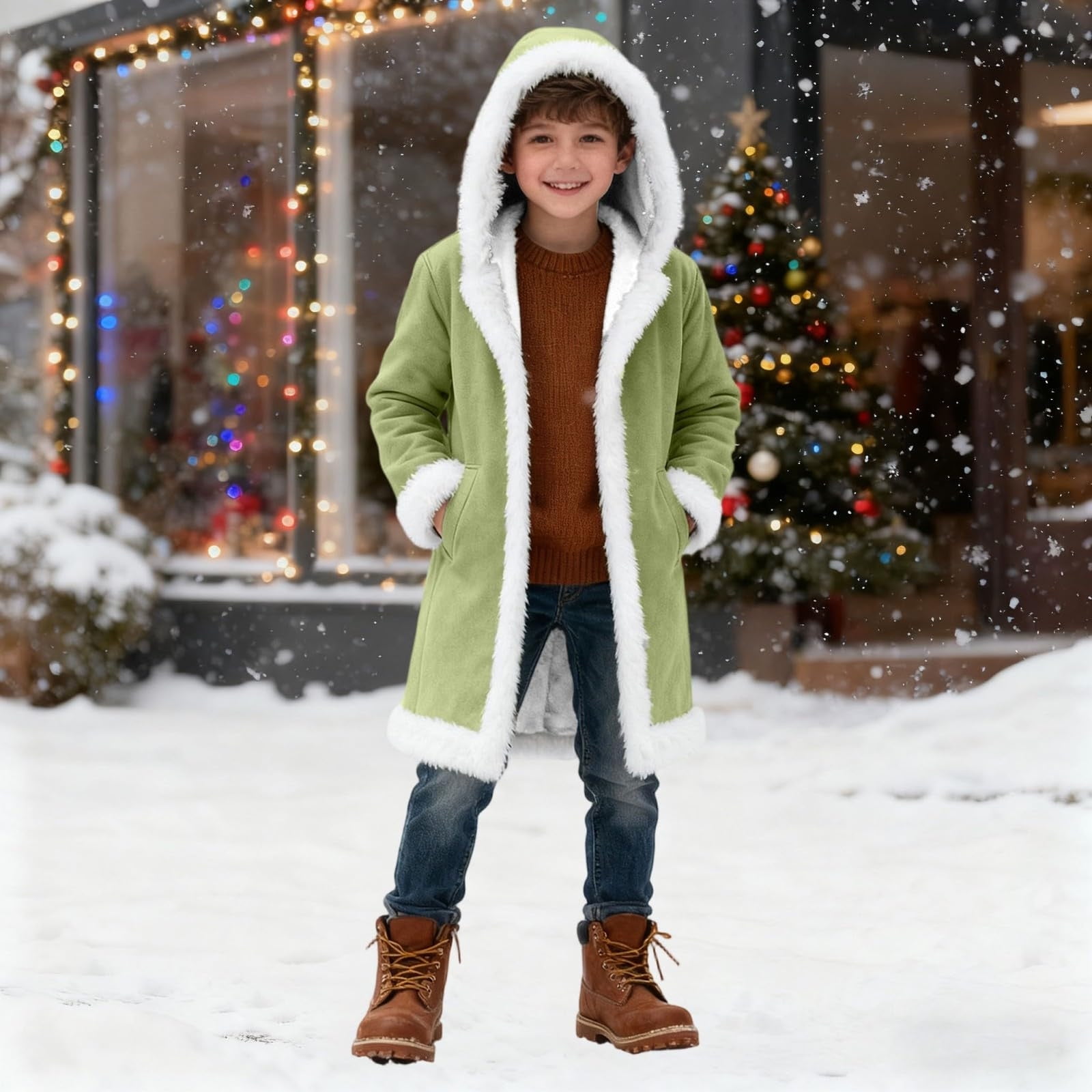 ATOGUTA Boys Fleece Jackets Fuzzy Hoodie Sweatshirt Fall Winter ...