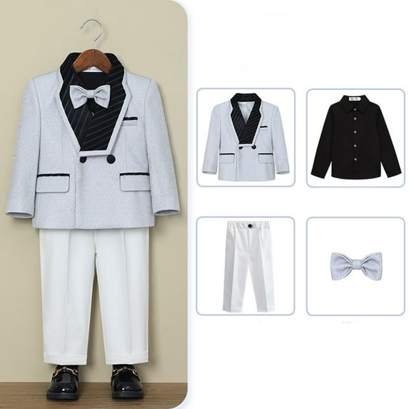 ATOGUTA Boys Formal Outfit Kids Outfits Jacket Dress Pants Bowtie Sets ...