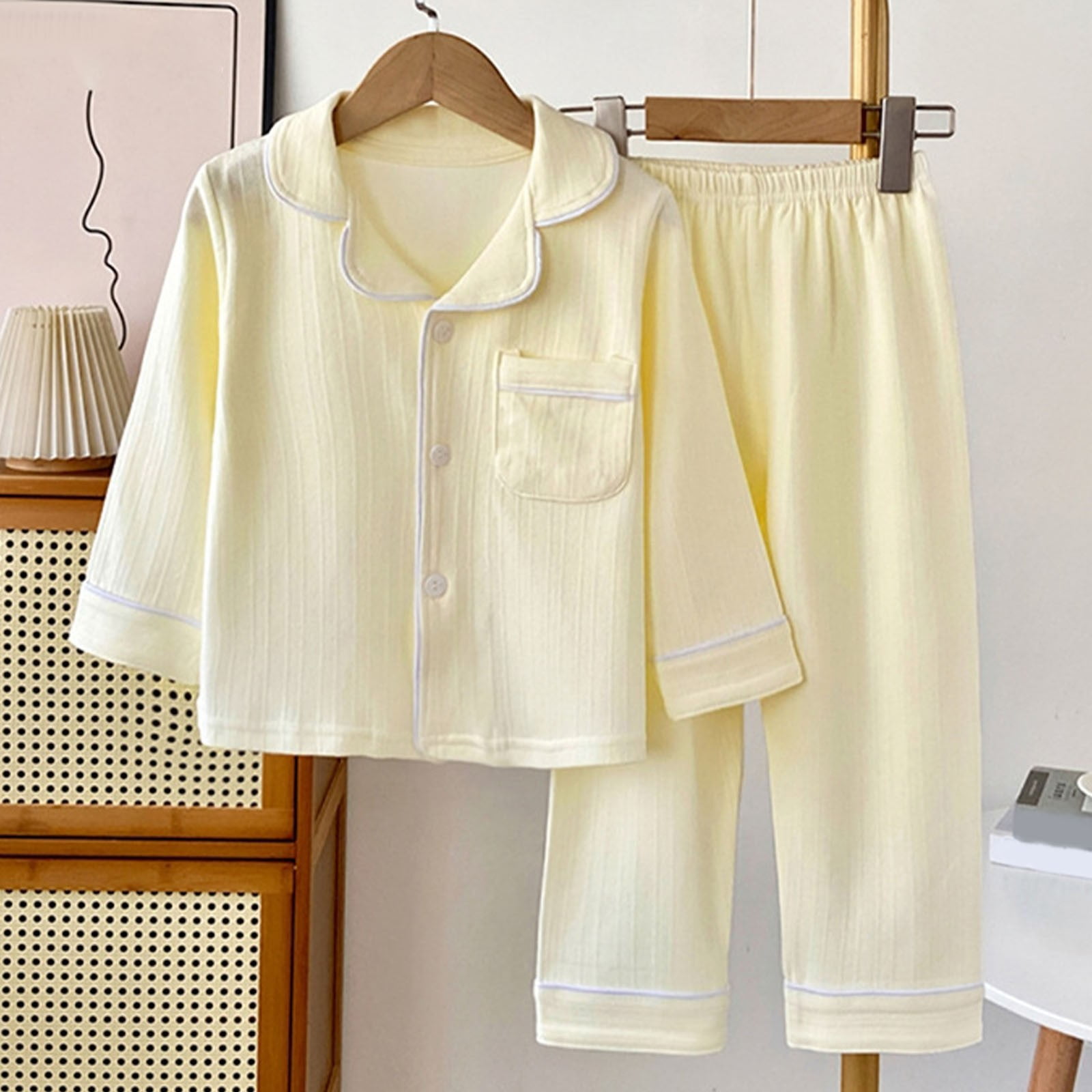 ATOGUTA Boys Girls Lounge Set 3T-16 Button-Down Clothes Long Sleeve ...