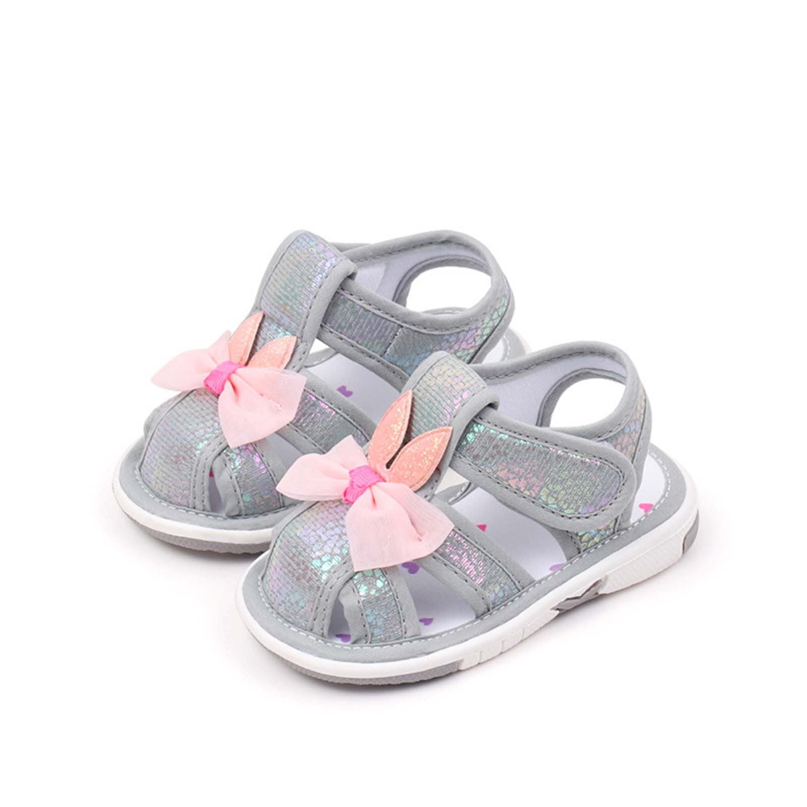ATOGUTA Boys Girls Summer Squeaky Sandals Closed-Toe Anti-Slip Rubber ...