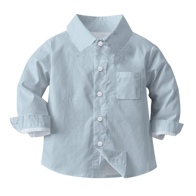ATOGUTA Boys' School Long Sleeve Button Down Shirt Baby Boy's and ...