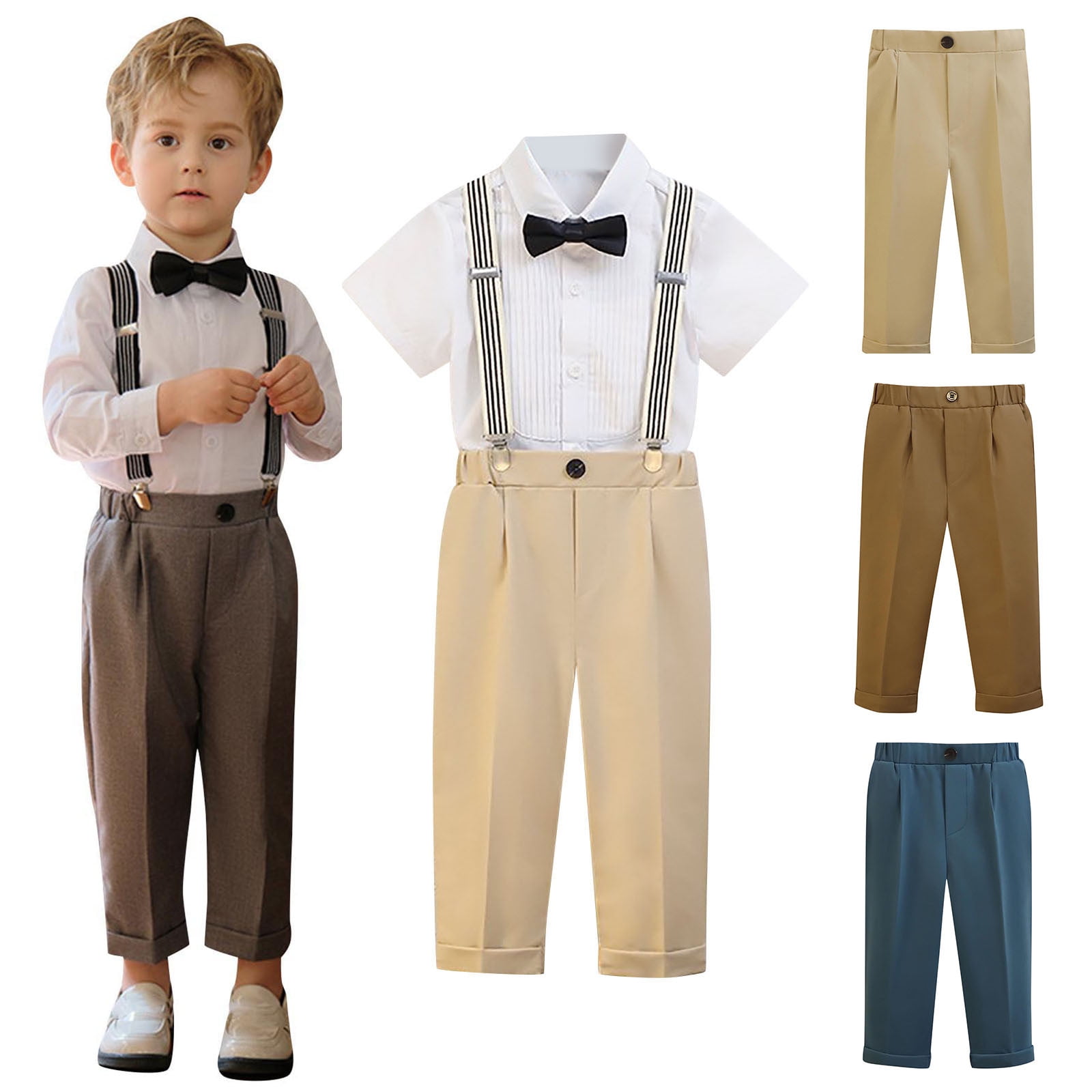 ATOGUTA Boys School Uniform Pants Size 6M-10 Kids Straight Suit Pants ...