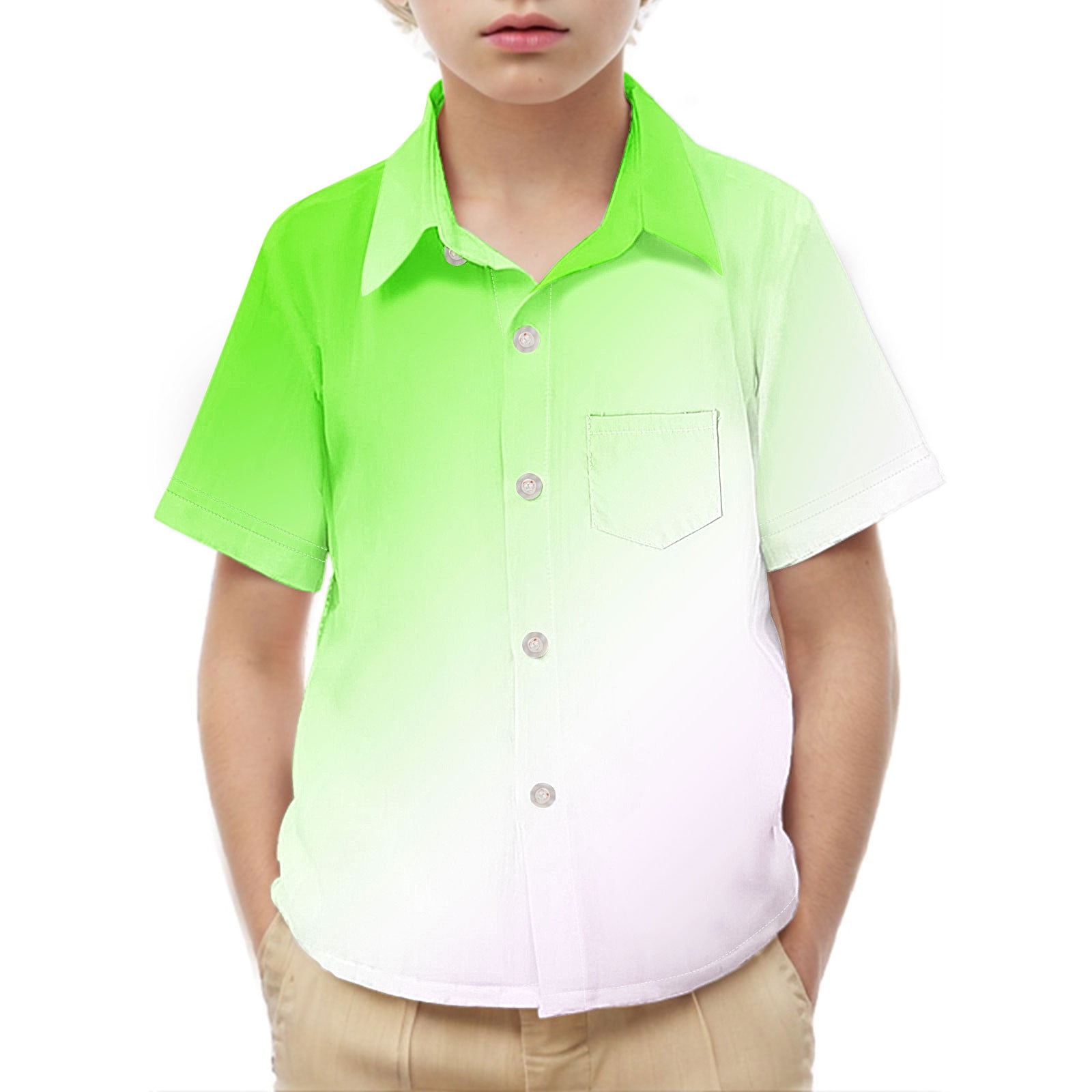 ATOGUTA Boys Shirts Kids Casual Button Down Shirts with Chest Pocket ...