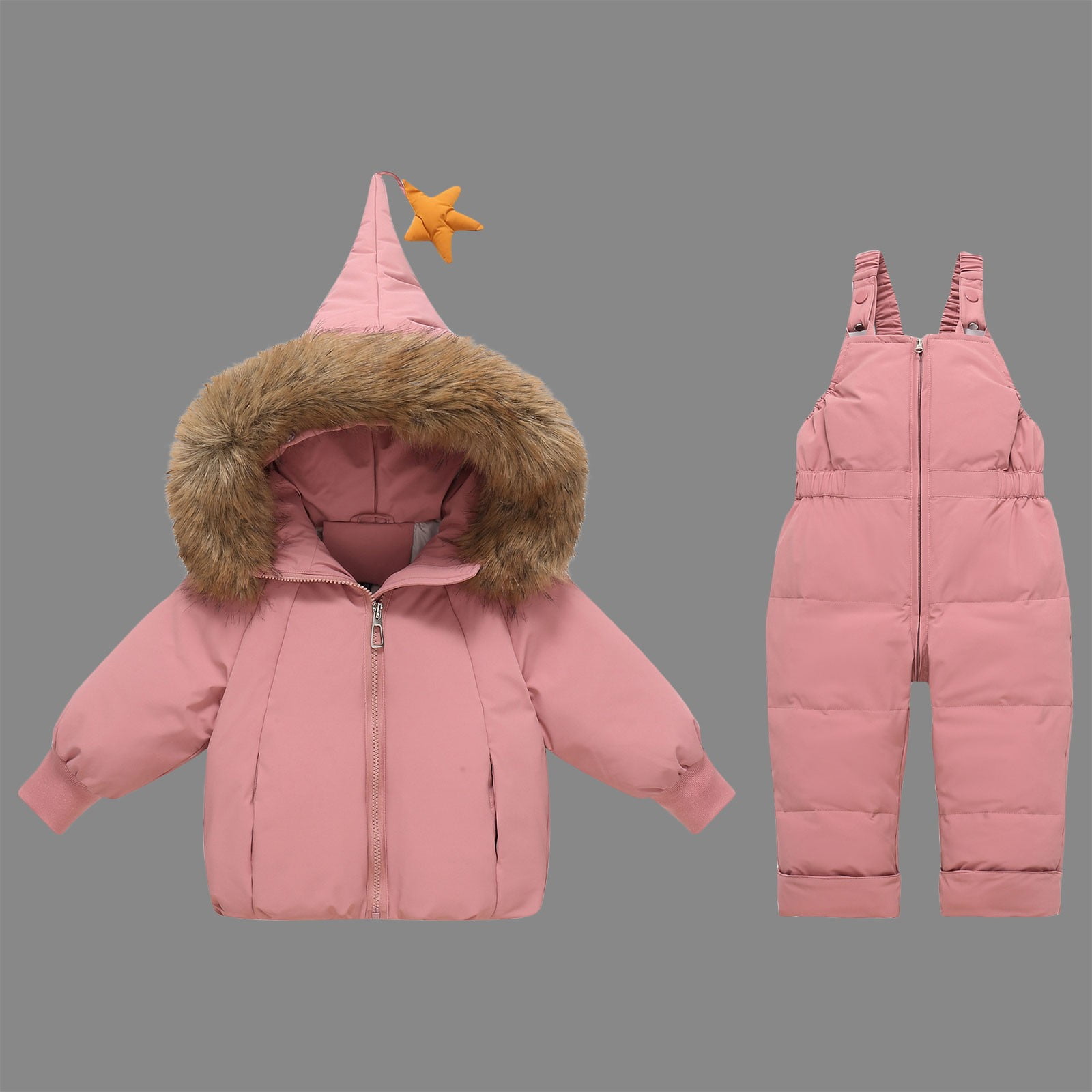 ATOGUTA Boys Snowsuits 2-Piece Waterproof Snowsuit Cozy Hooded Puffer ...
