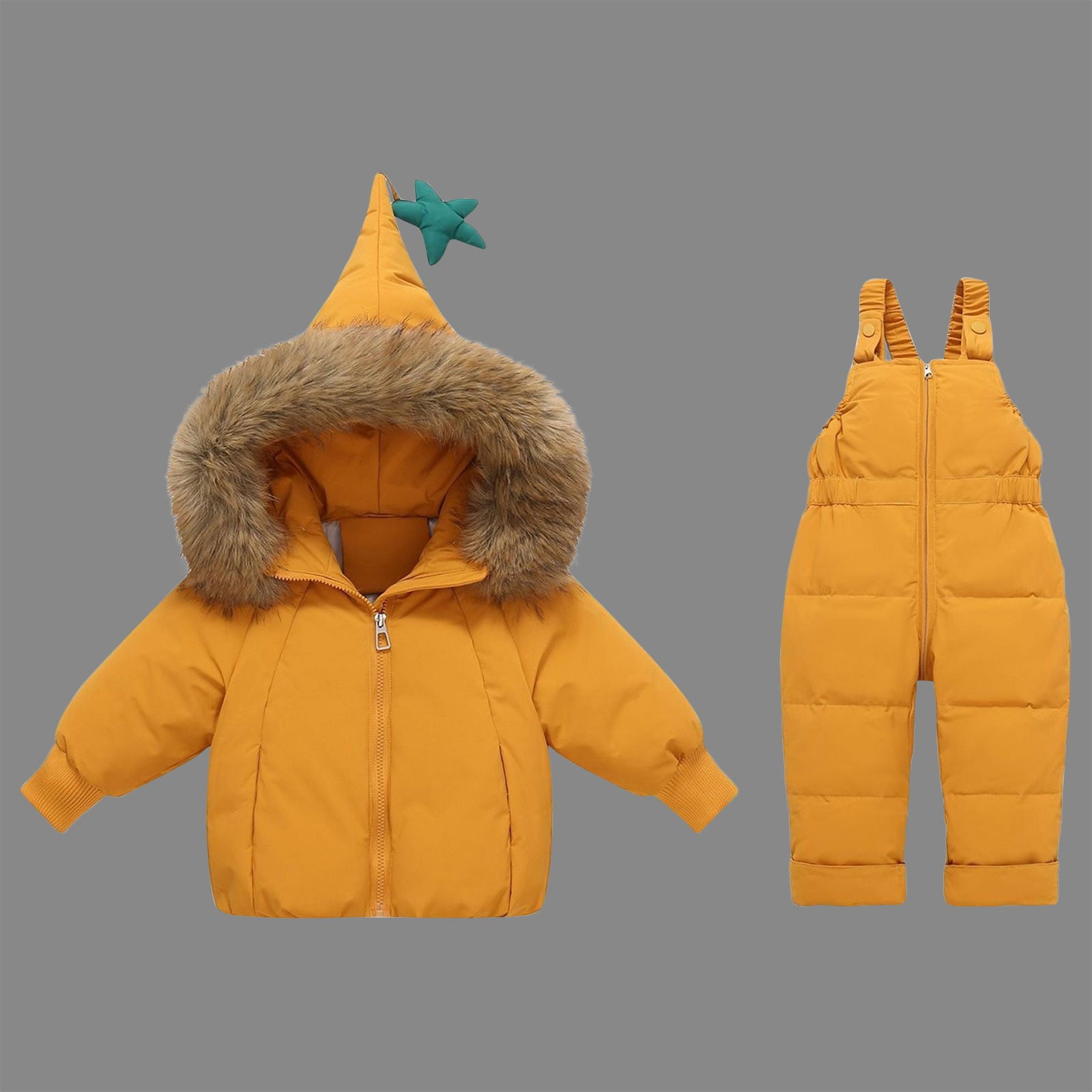 ATOGUTA Boys Snowsuits 2-Piece Waterproof Snowsuit Cozy Hooded Puffer ...