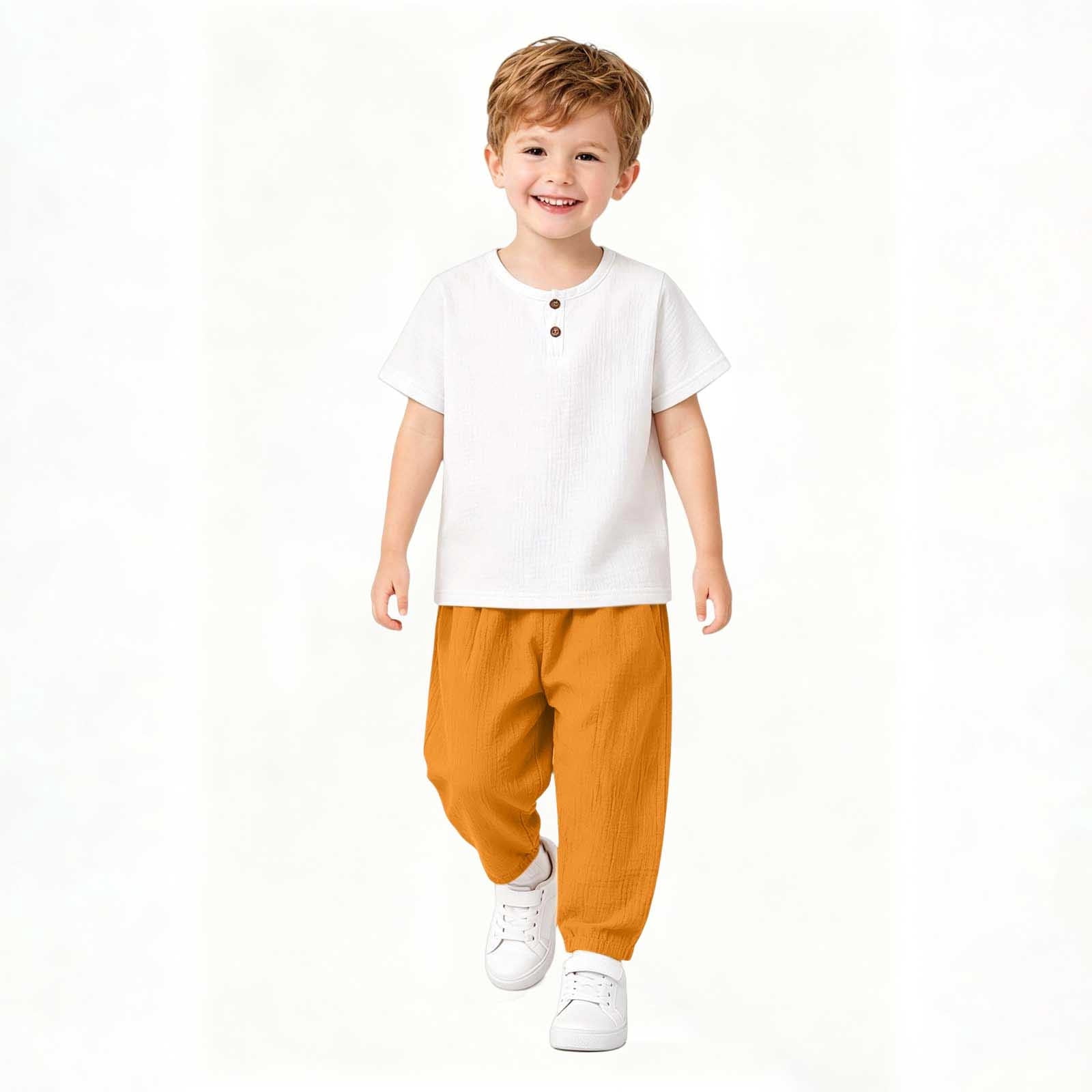 ATOGUTA Boys Summer Outfits Short Sleeve Tops and Pants Set Soft ...