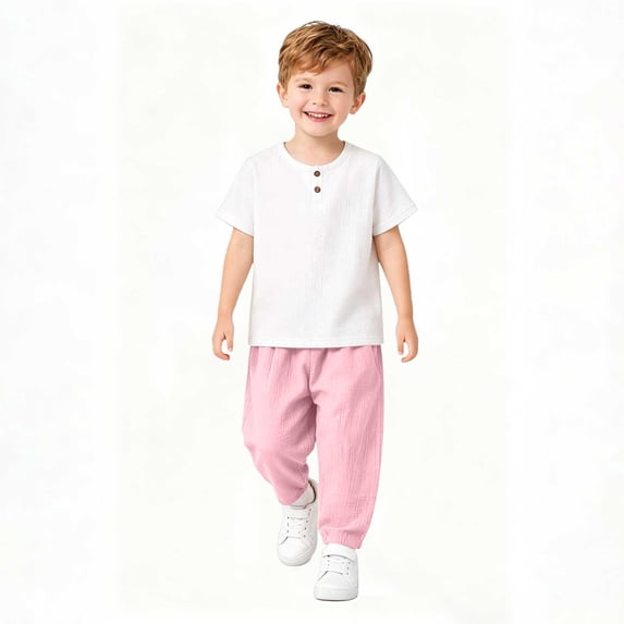 ATOGUTA Boys Summer Outfits Short Sleeve Tops and Pants Set Soft ...