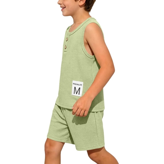 ATOGUTA Boys Summer Outfits Sleeveless Tank Tops and Workout Shorts Set ...