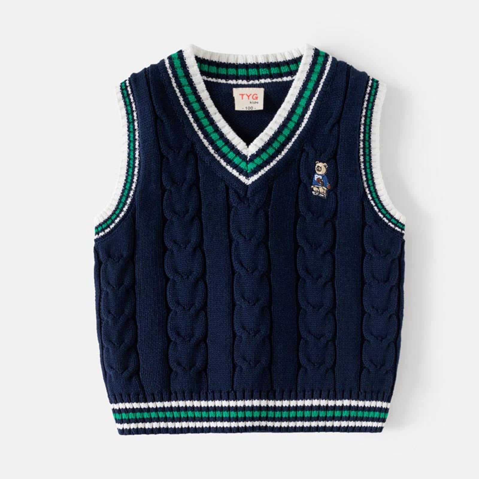 ATOGUTA Boys Sweater Vest Size 1T-8 School Uniform Knitted V Neck Color ...