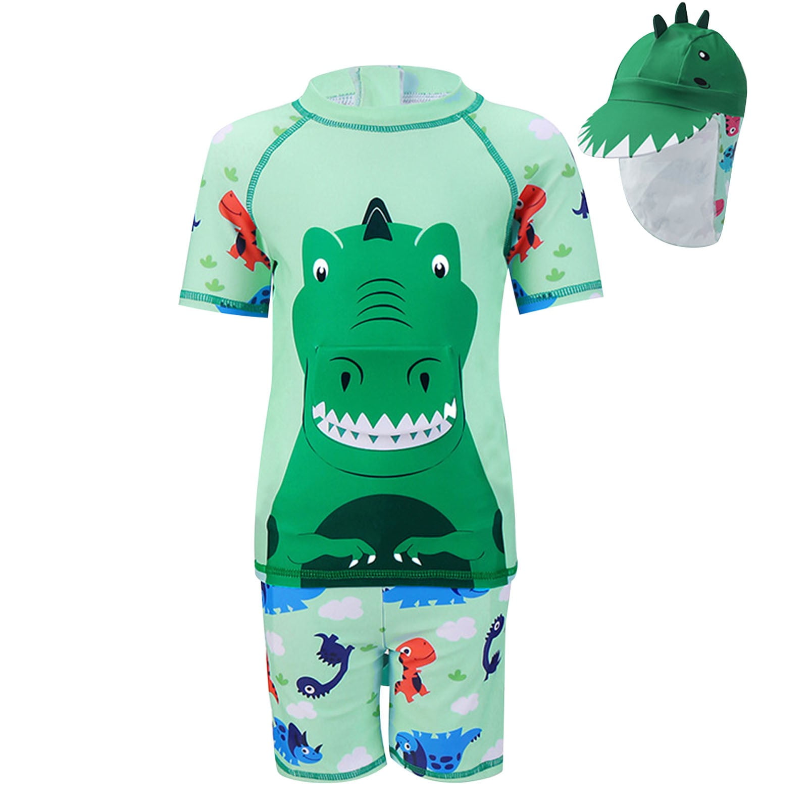 ATOGUTA Boys Swim Outfit Sun Protection Swim Shirt and Bathing Suit ...