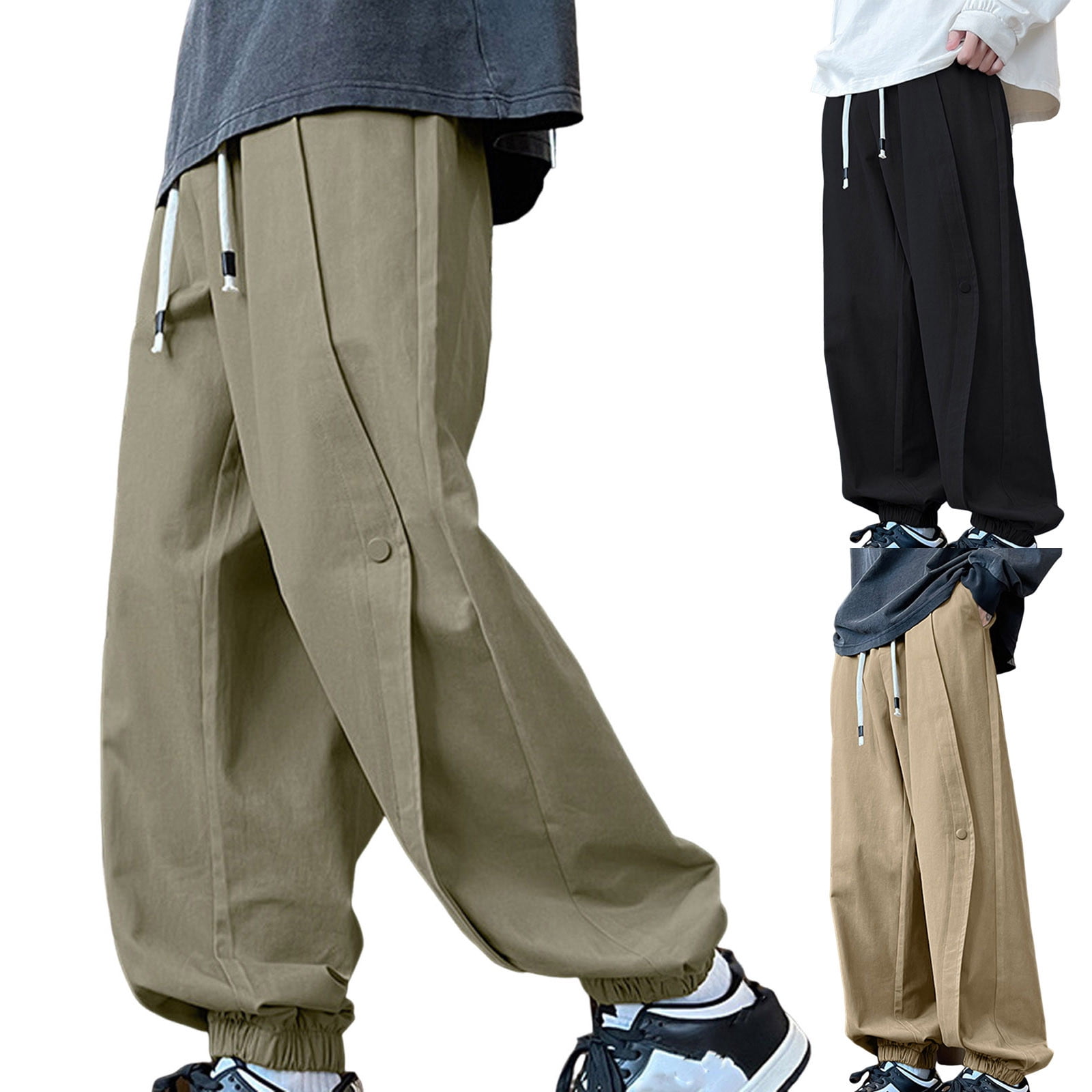 ATOGUTA Cargo Pants for Boys Size 9-18 Casual Elastic Waist Drawstring ...