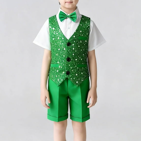 ATOGUTA Clothing Set For Boys Short Sleeve Shirt, Shorts, Bow Tie ...