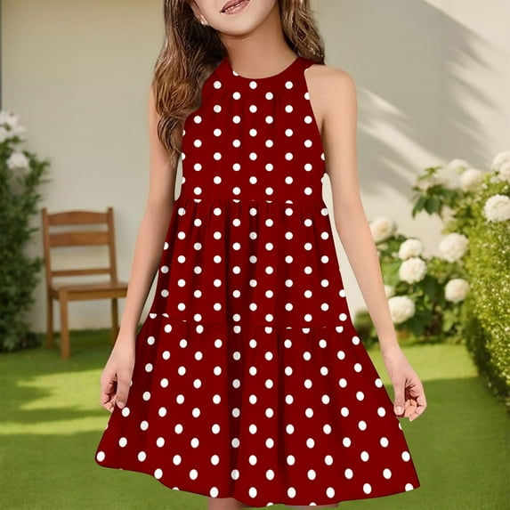 ATOGUTA Cute Girls Dresses Summer Kids Skater Twirl A Line Tank Dress ...