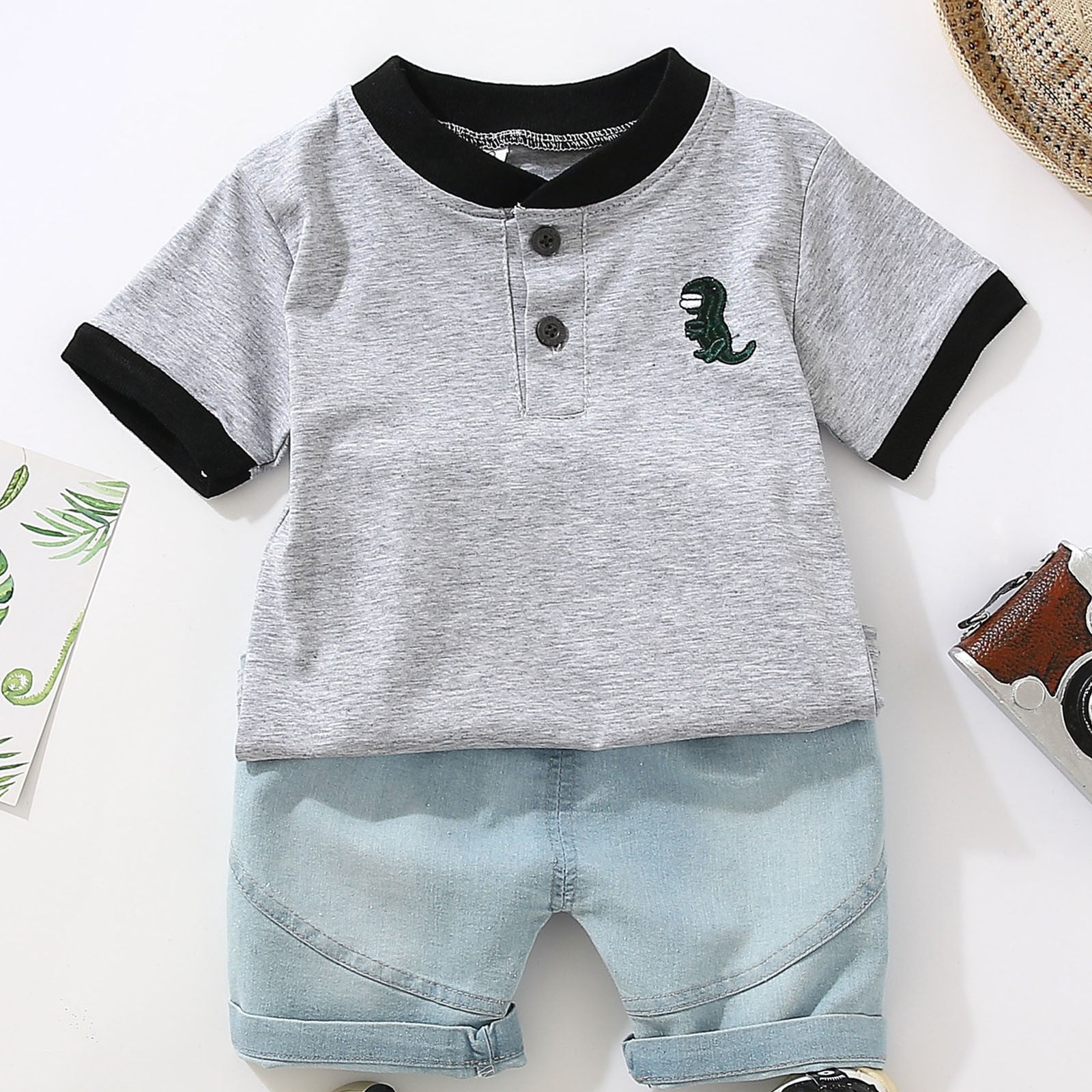ATOGUTA Cute Toddler Boy Outfits 1T-8 Kids Summer Short Sleeve T-Shirt ...
