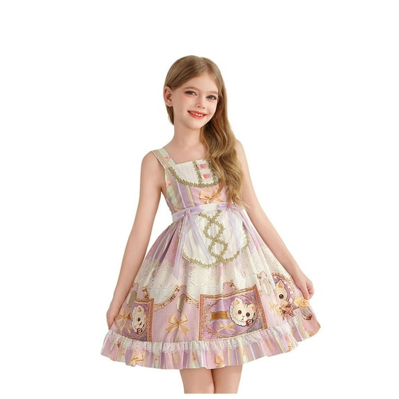 ATOGUTA Dress Girls Summer Kids Skater Twirl A Line Tank Dress for ...