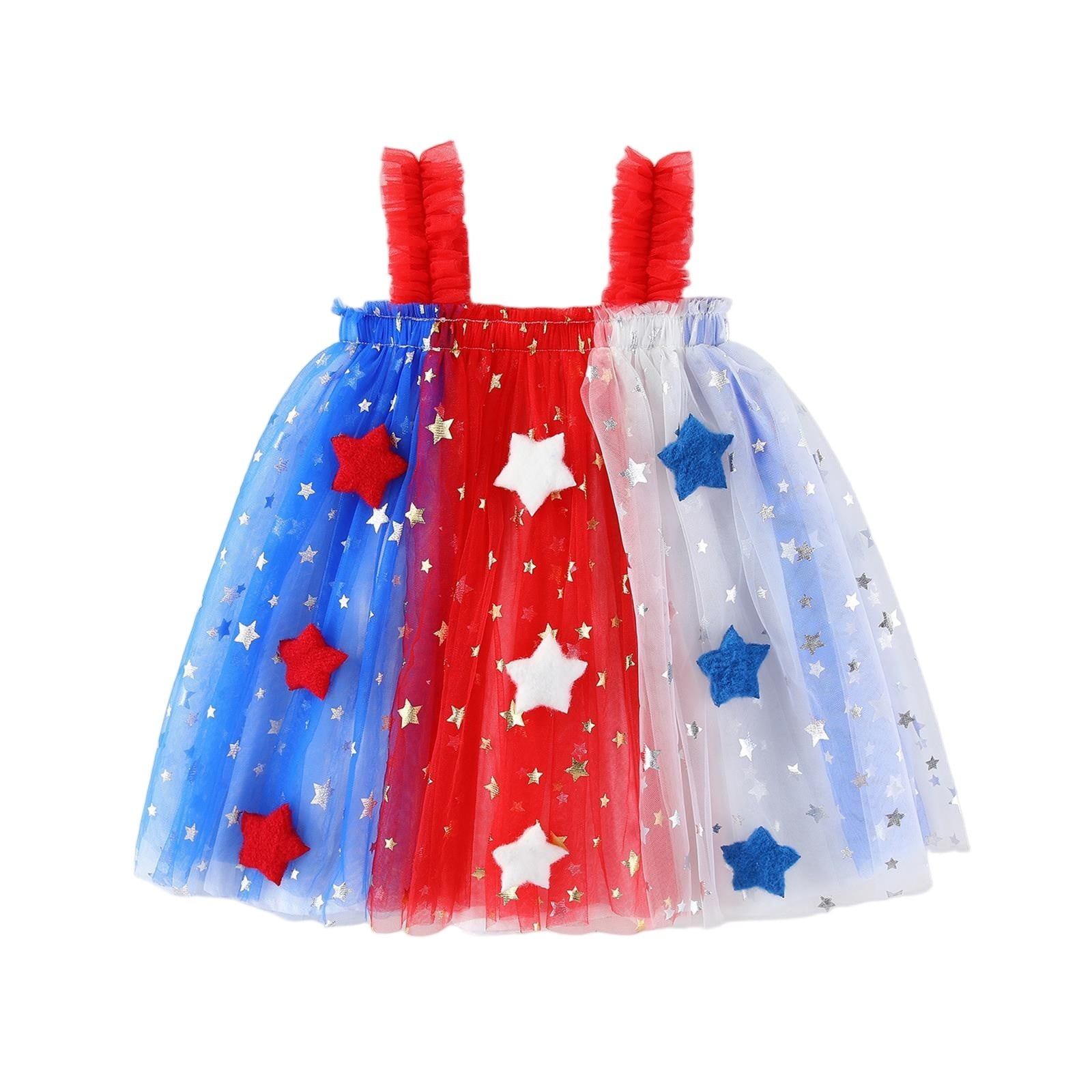 ATOGUTA Dress Girls Tulle Tutu Ruffle Dresses Twirly Summer Birthday ...