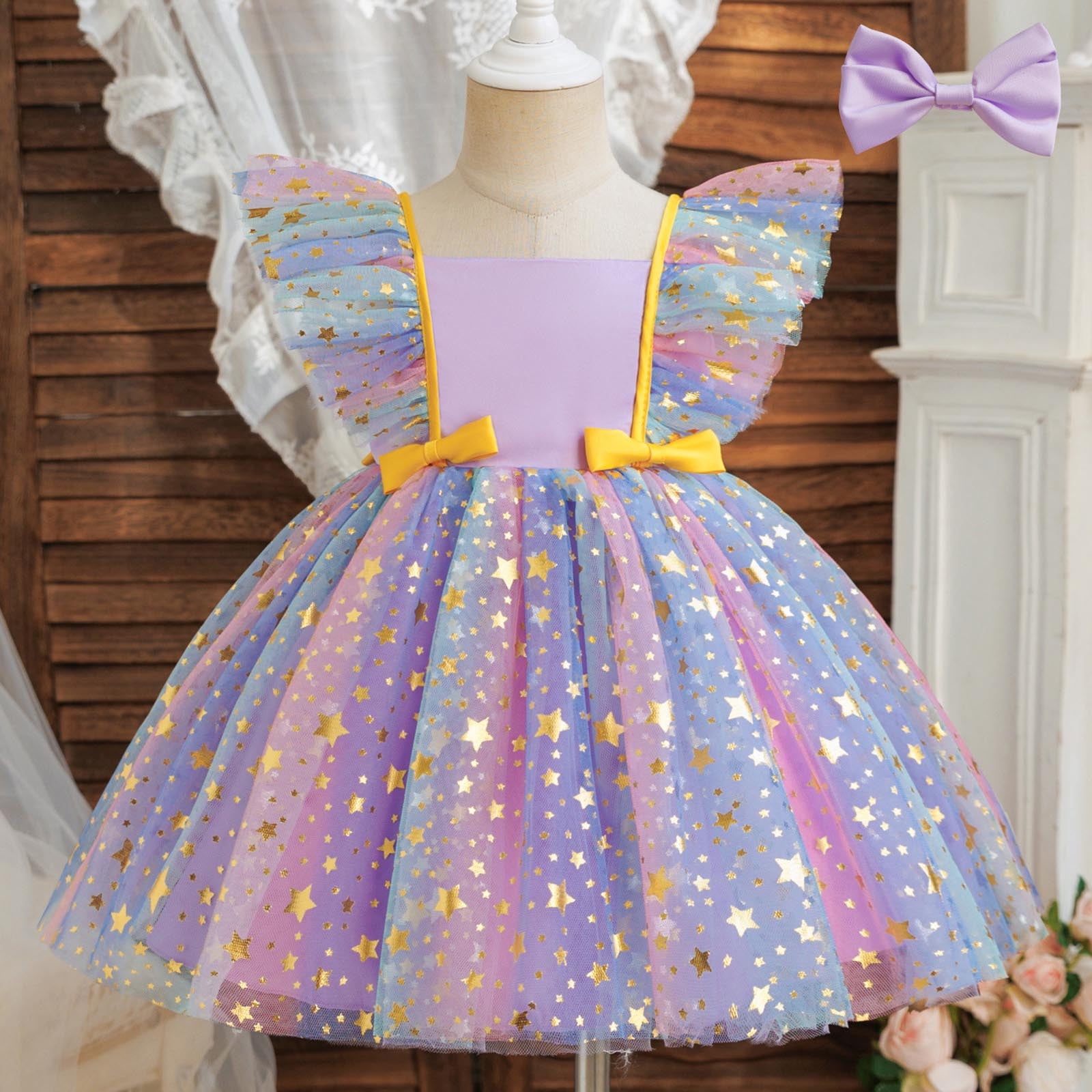 ATOGUTA Dress Kids Tulle Party Birthday Poster Formal Fancy Flower ...