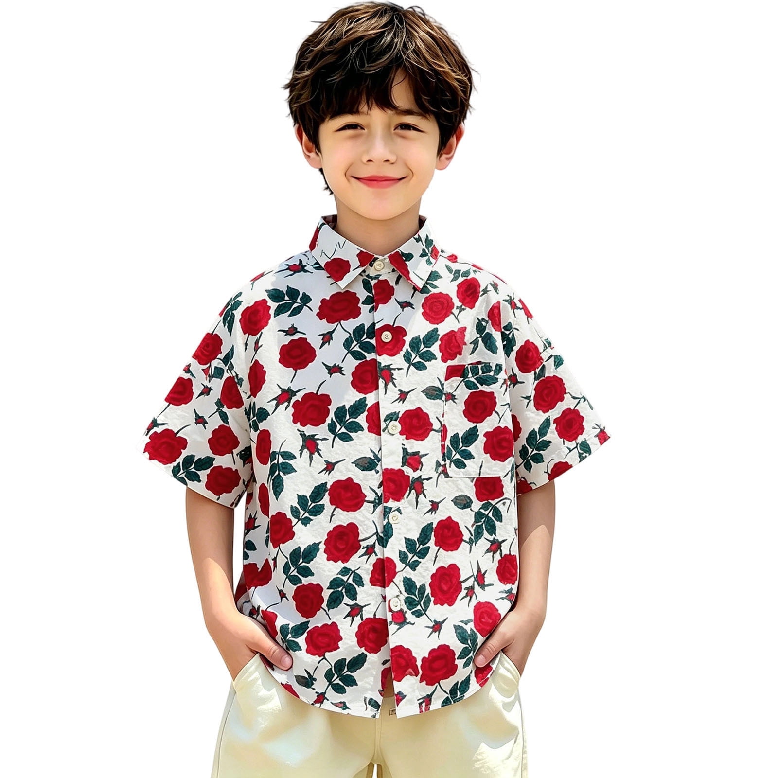 ATOGUTA Dress Shirt For Boys Kids Summer Short Sleeve Shirts for School ...