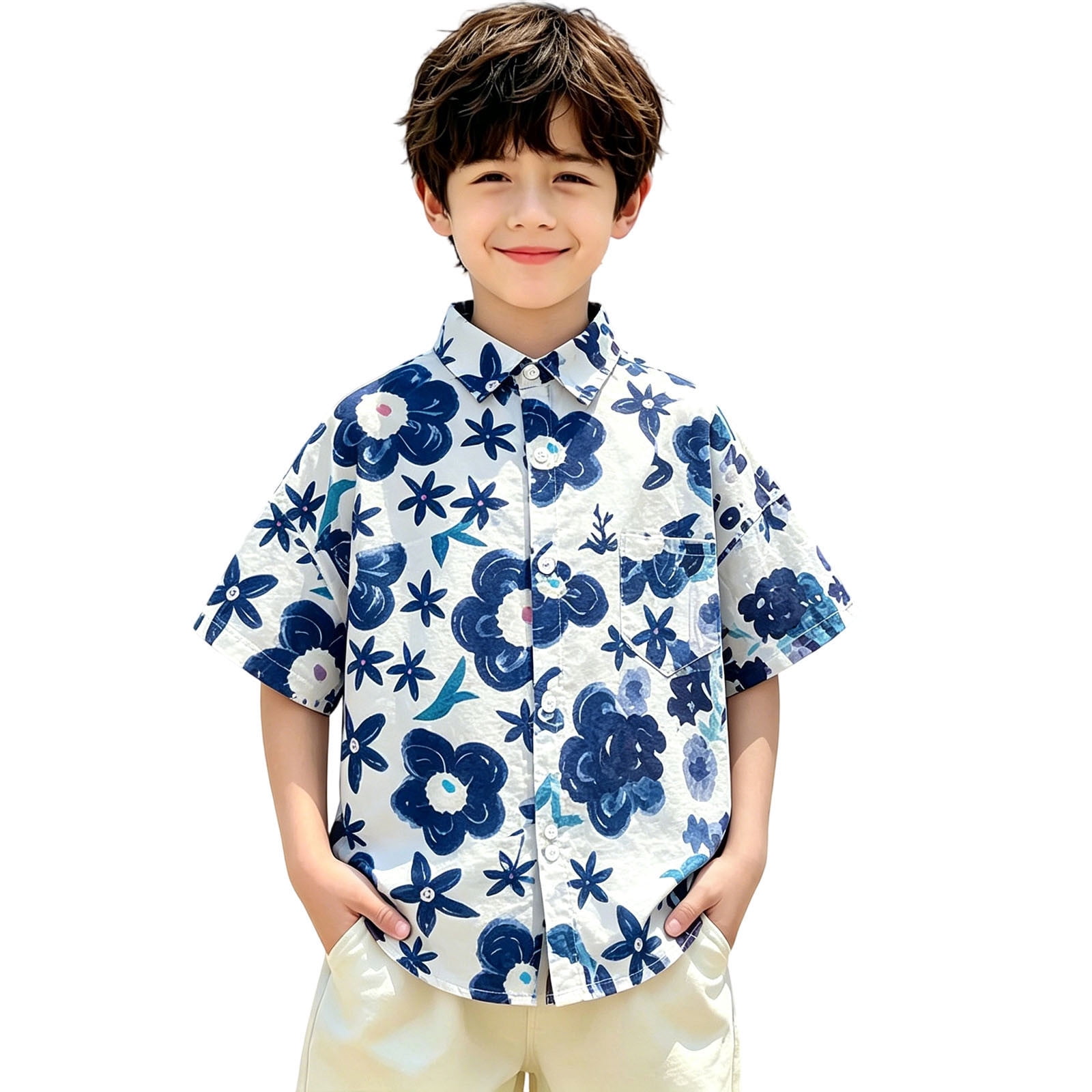 ATOGUTA Dress Shirts For Boys Kids Summer Short Sleeve Shirts for ...