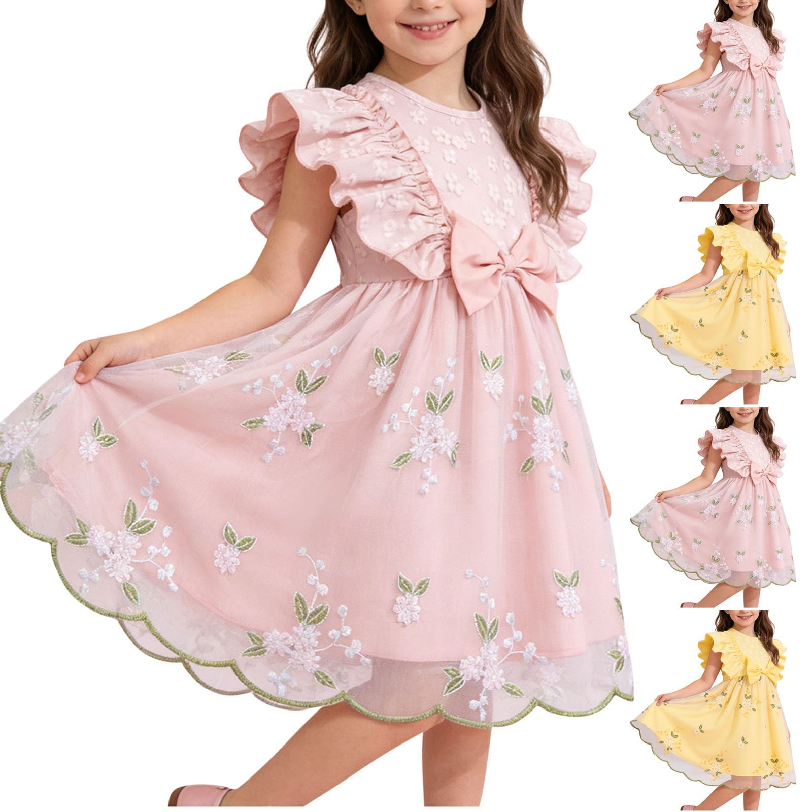 ATOGUTA Dress for Girl Tulle Dress Bridesmaid Summer Wedding Pageant ...