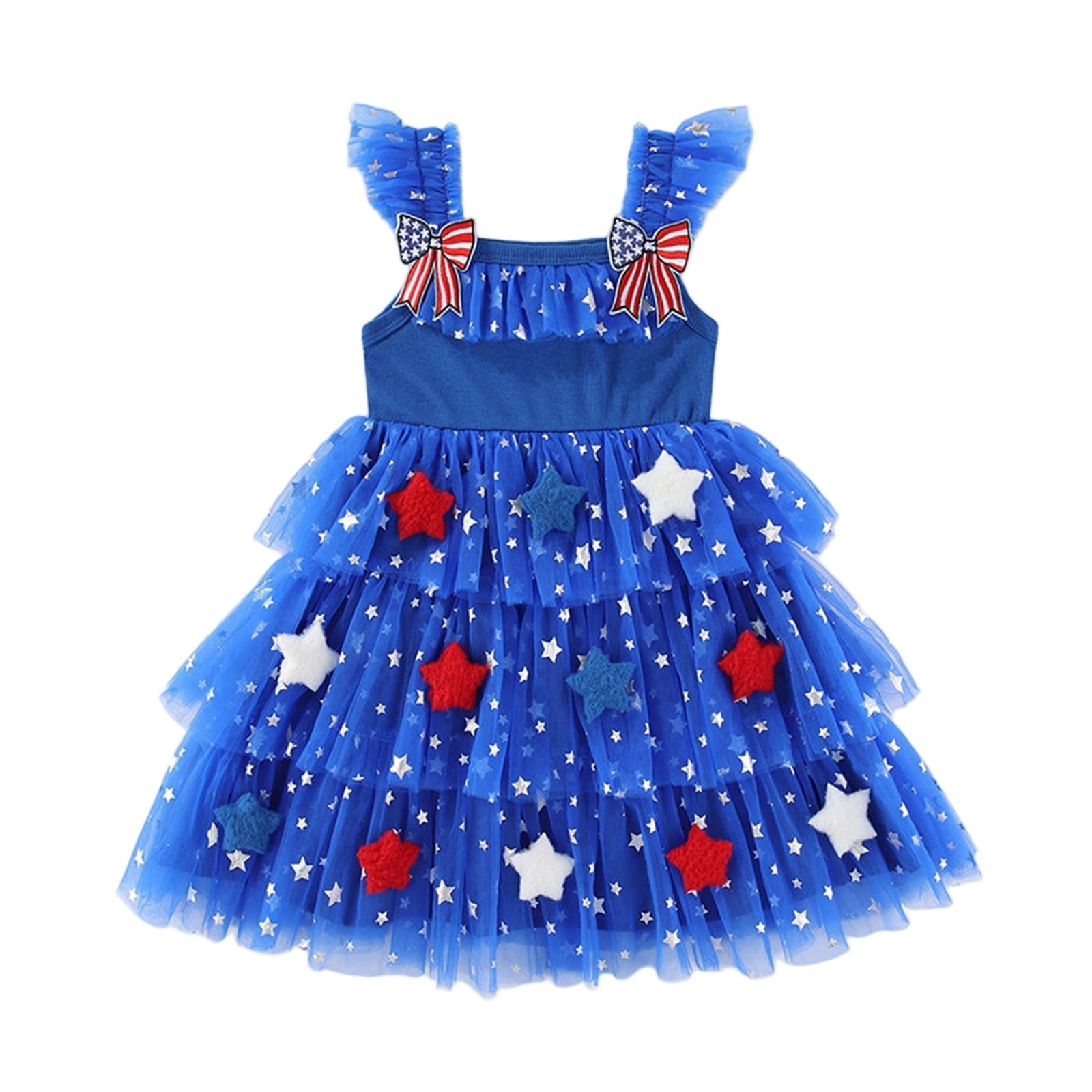 ATOGUTA Dresses For Girls Tulle Tutu Ruffle Dresses Twirly Summer ...