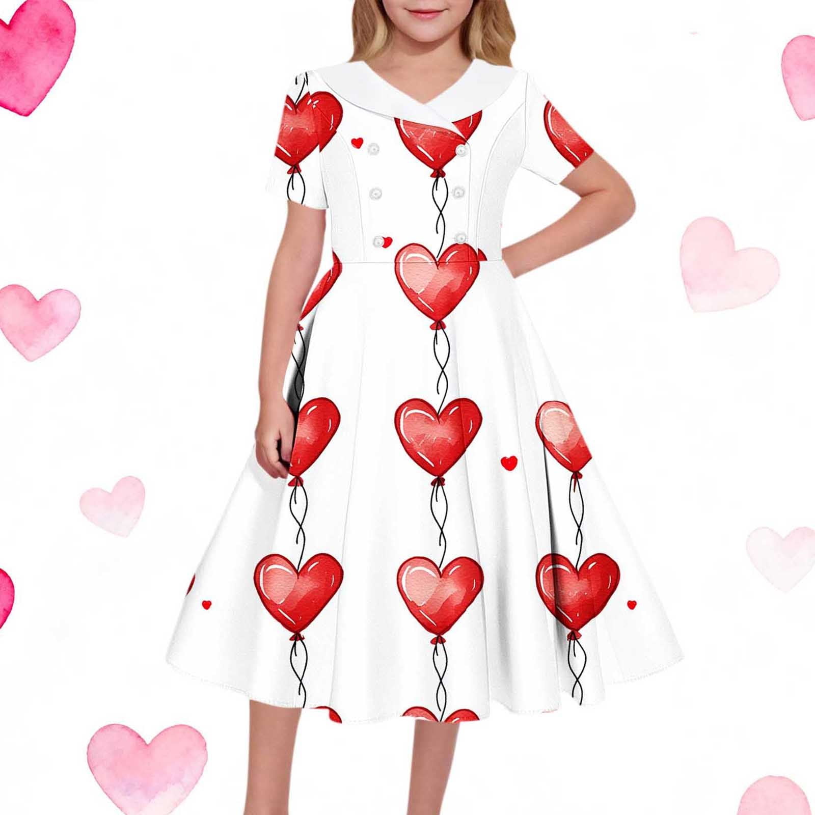 ATOGUTA Dresses for Girls Peter Pan Collar Dress Clothes Kids Summer ...