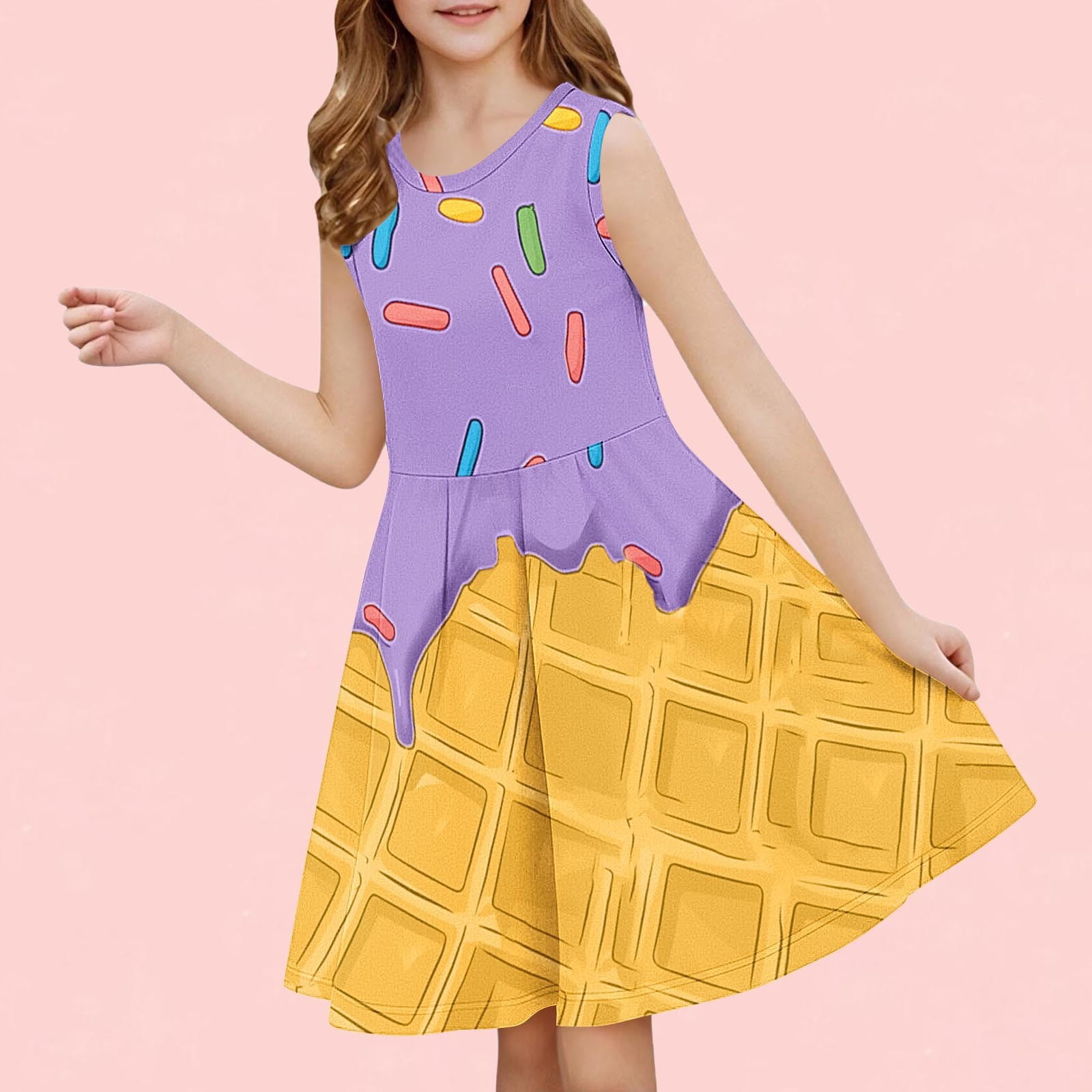 ATOGUTA Dresses for Girls Summer Kids Skater Twirl A Line Cami Dress ...