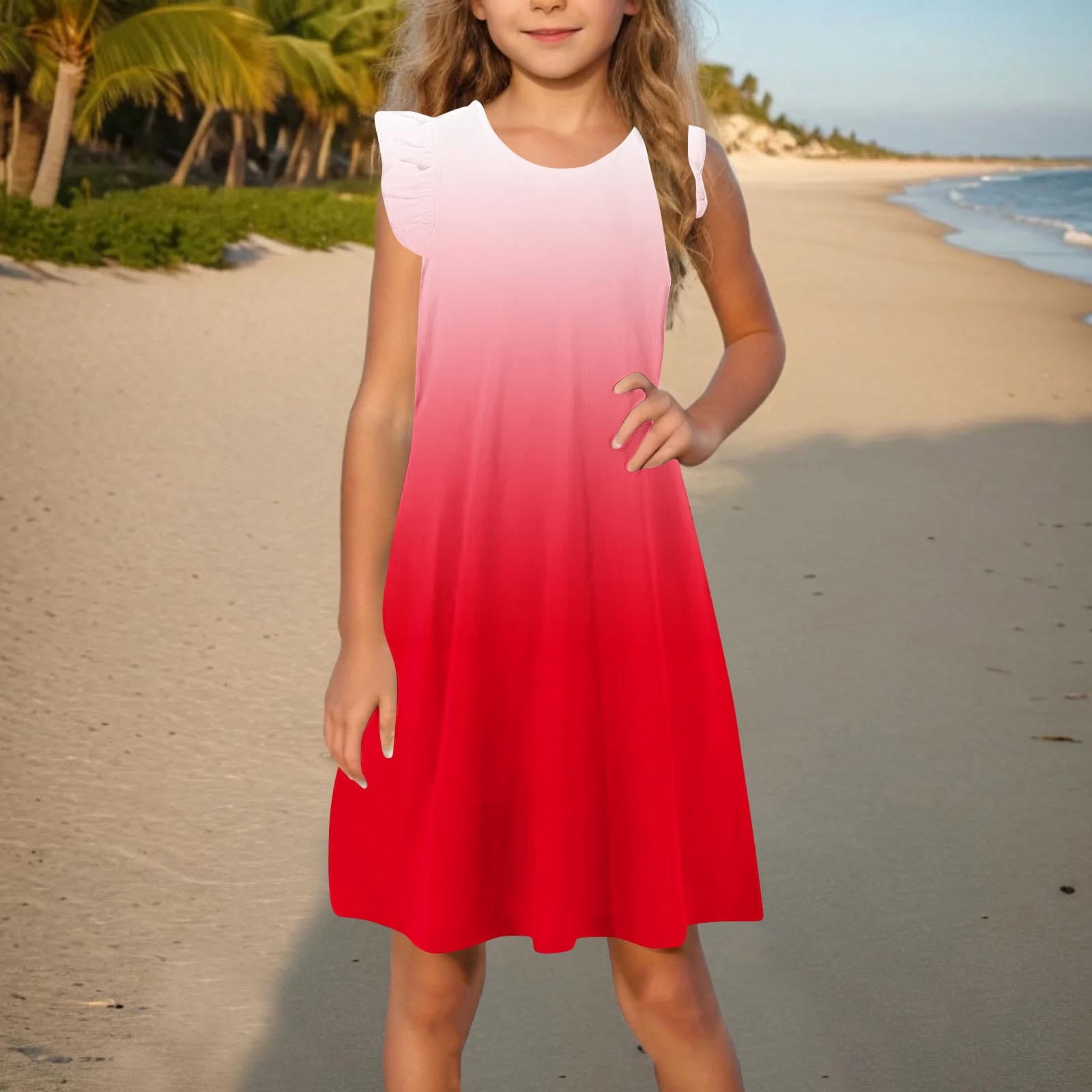 ATOGUTA Dresses for Tween Girls 4T-14 Sleeveless Casual Twirly Birthday ...