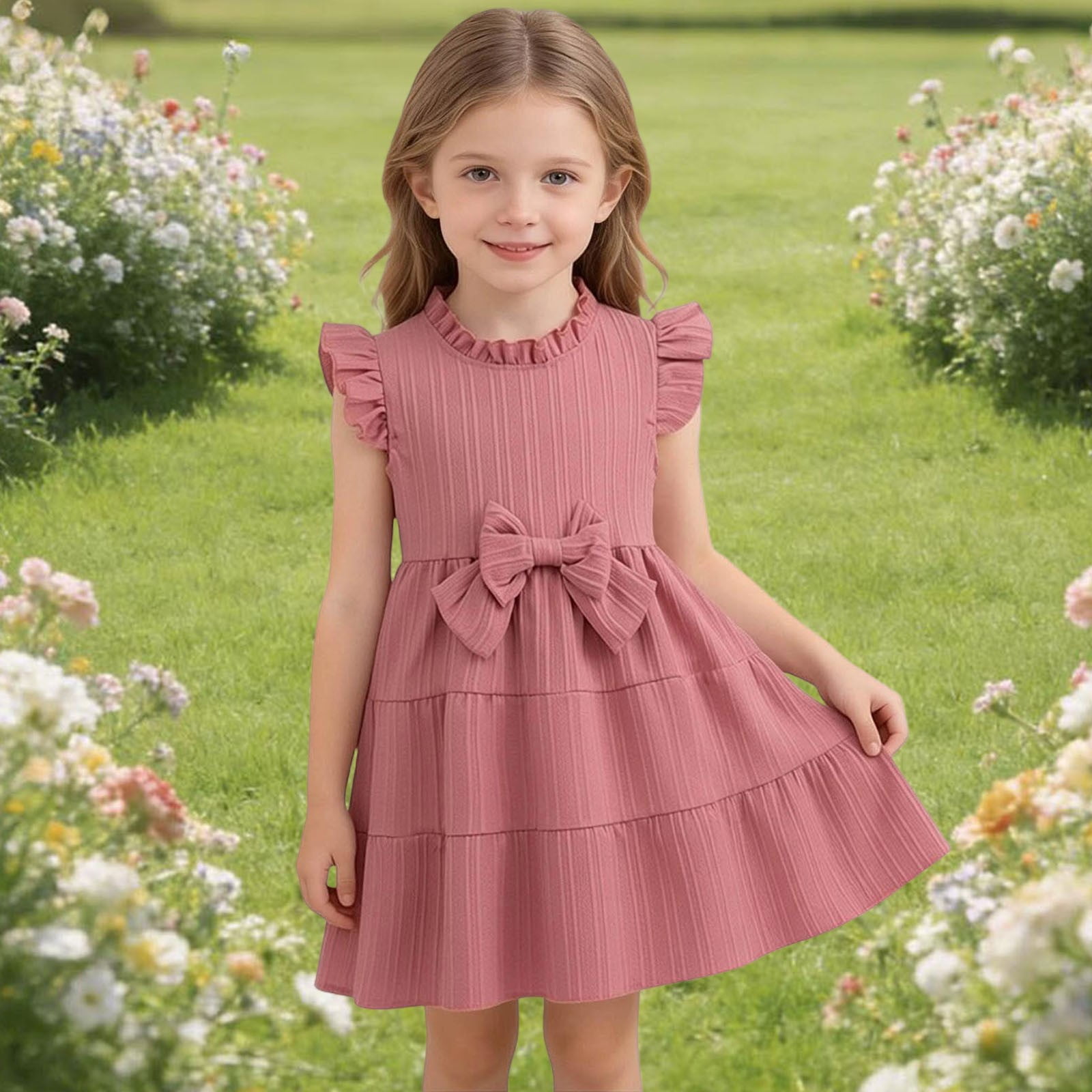 ATOGUTA Elegant Dresses for Girls Formal Summer Ruffle Sleeve Tulle ...