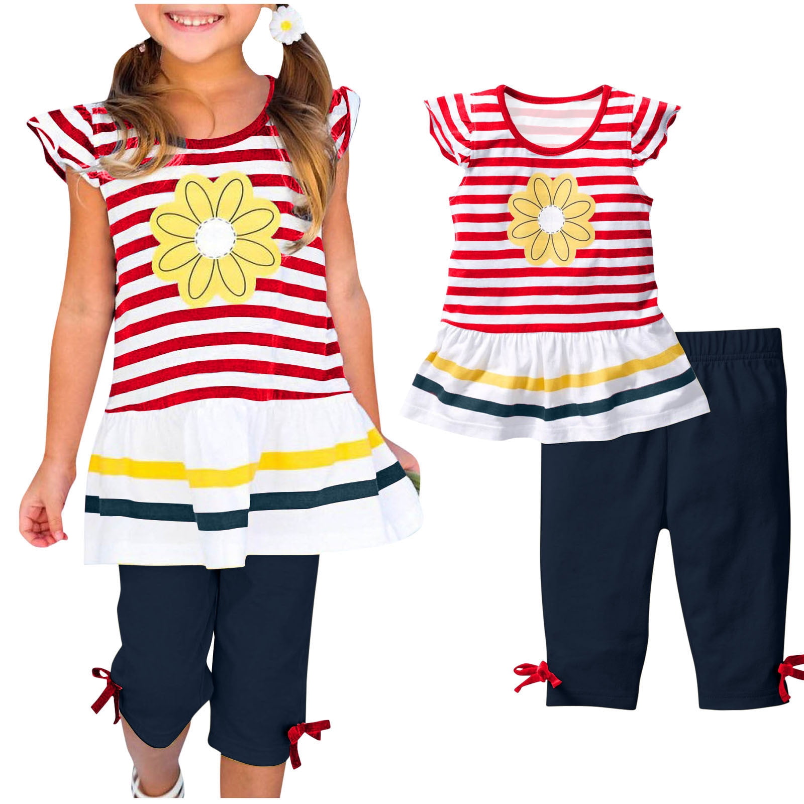 ATOGUTA First Day of Kindergarten Outfits for Girls Casual Flutter ...
