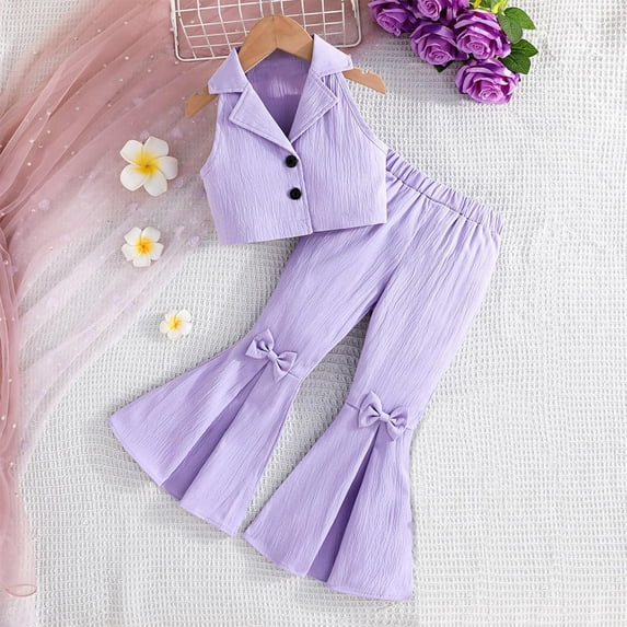 ATOGUTA Girl Birthday Outfits Casual Tank Top and Flared Pants Summer ...