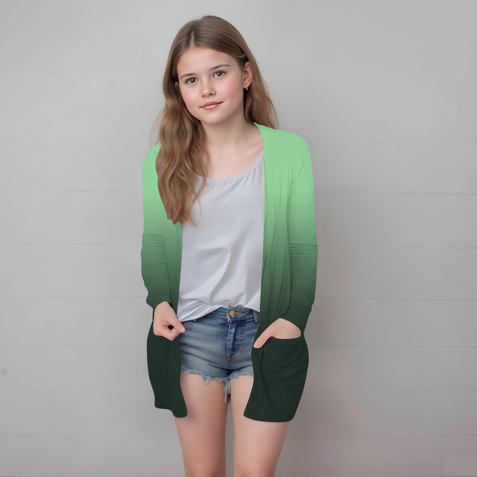 ATOGUTA Girl Cardigan Kids Long Cardigan Open Front Outerwear with ...