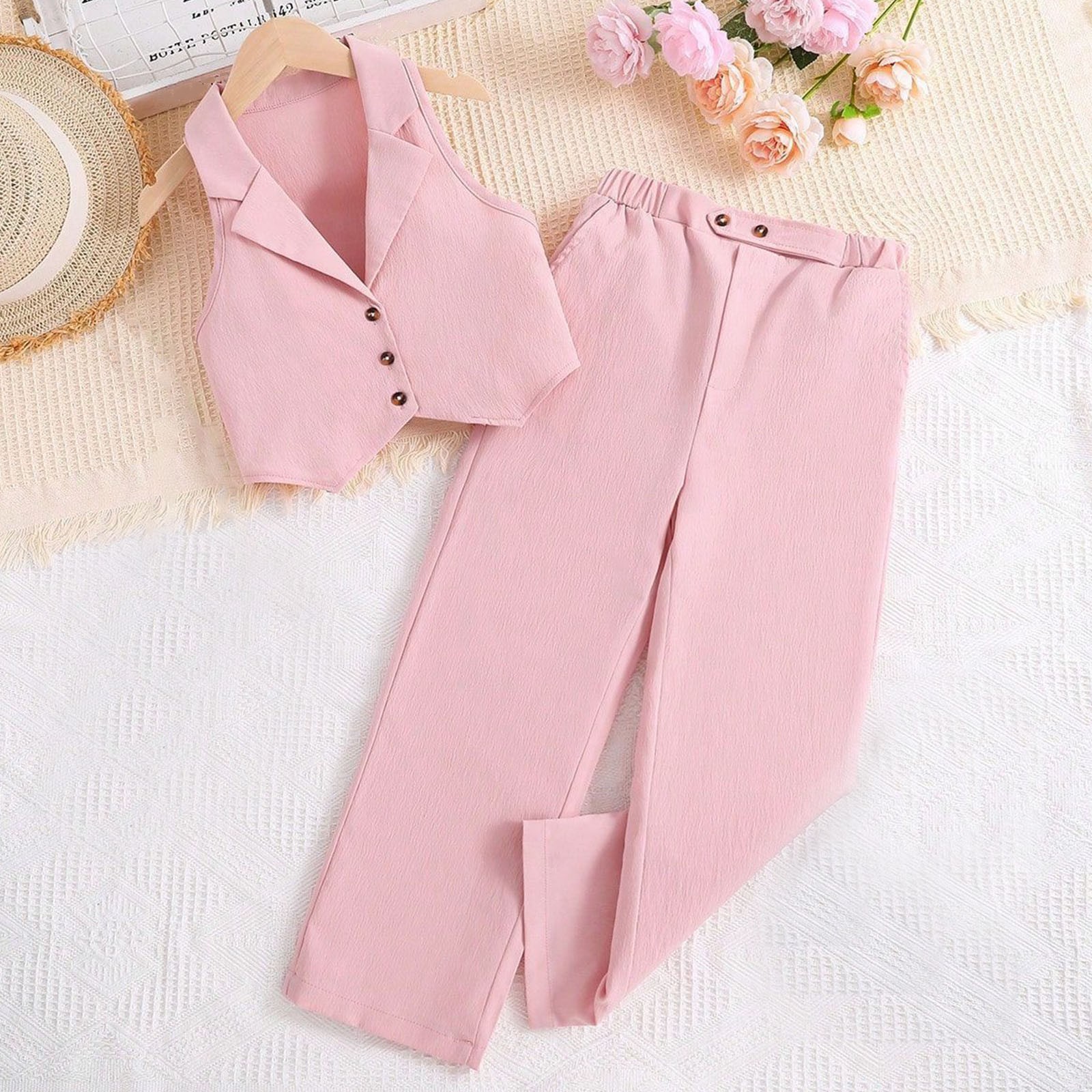 ATOGUTA Girl Clothes Casual Tank Top and Wide Leg Pants Summer Clothing ...