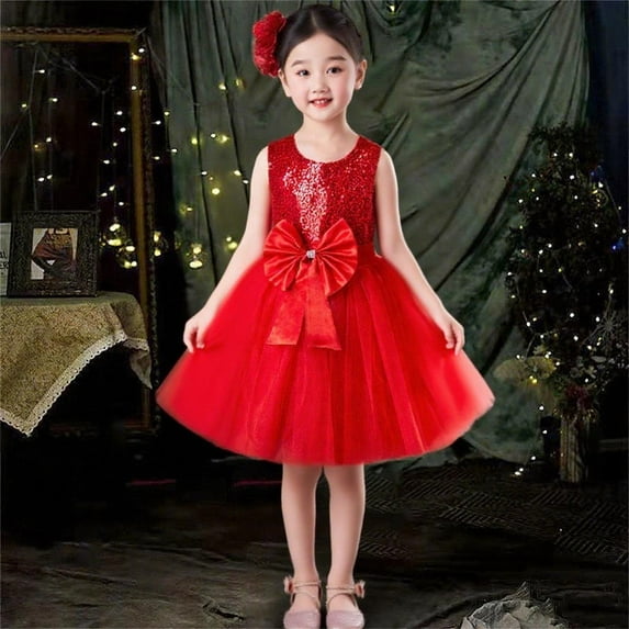 ATOGUTA Girl Clothes Sequin Sleeveless Tulle Tutu Dress with Headpiece ...