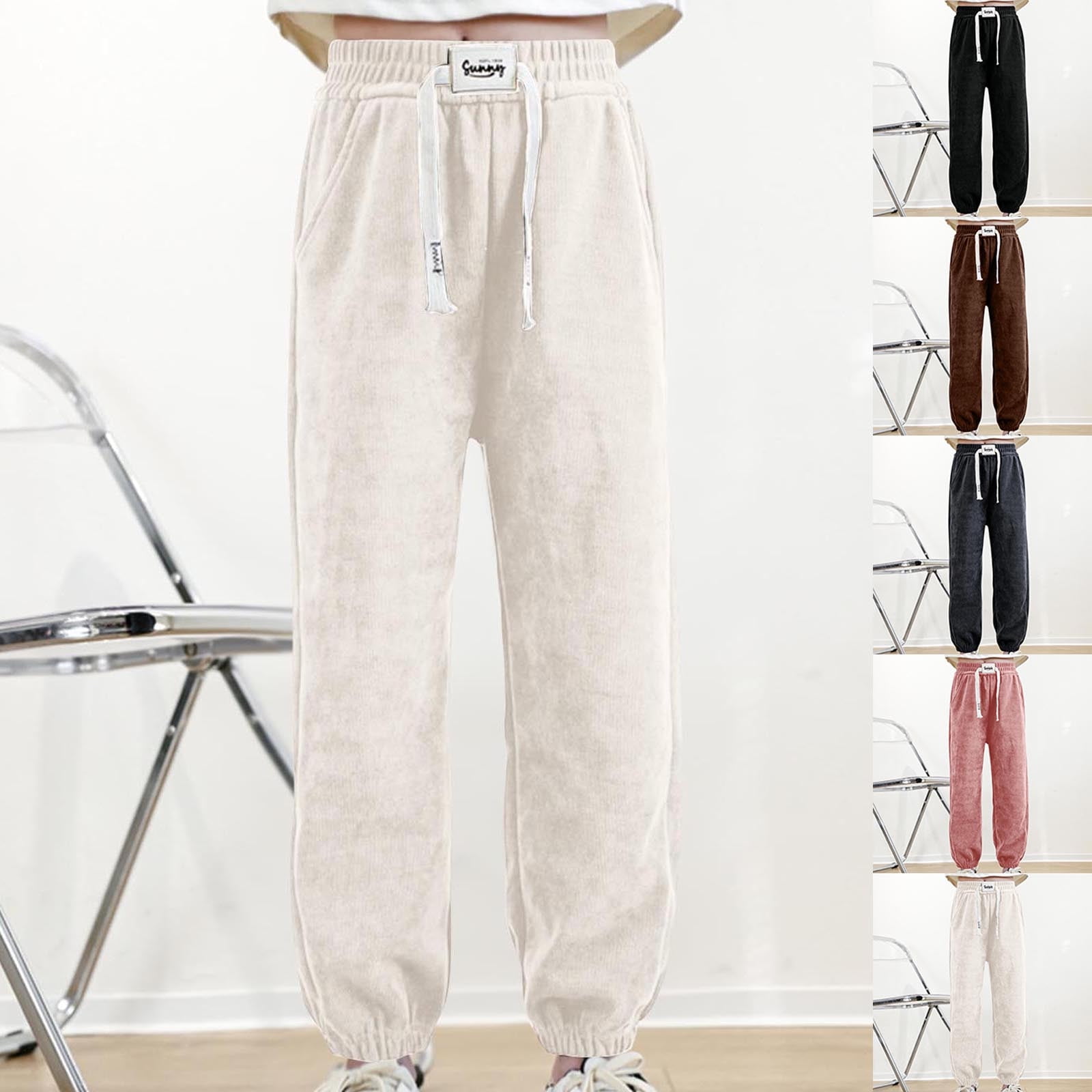 ATOGUTA Girl Pants Size 2T-12 Kids Casual Elastic Waist School Athletic ...