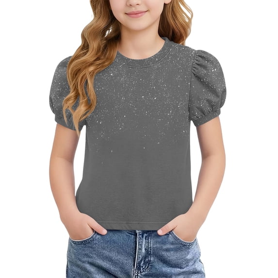 ATOGUTA Girl Shirts Short Sleeve Tshirts Crewneck Cute Summer Casual ...