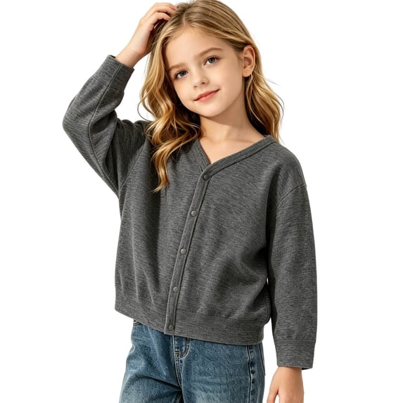 ATOGUTA Girl's Cardigan Kids Long Sleeve Open Front Button Cover Up ...