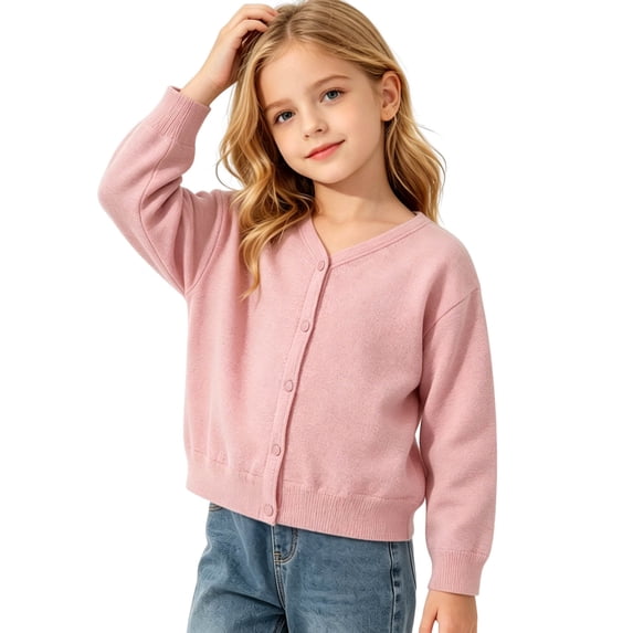 ATOGUTA Girl's Cardigan Kids Long Sleeve Open Front Button Cover Up ...