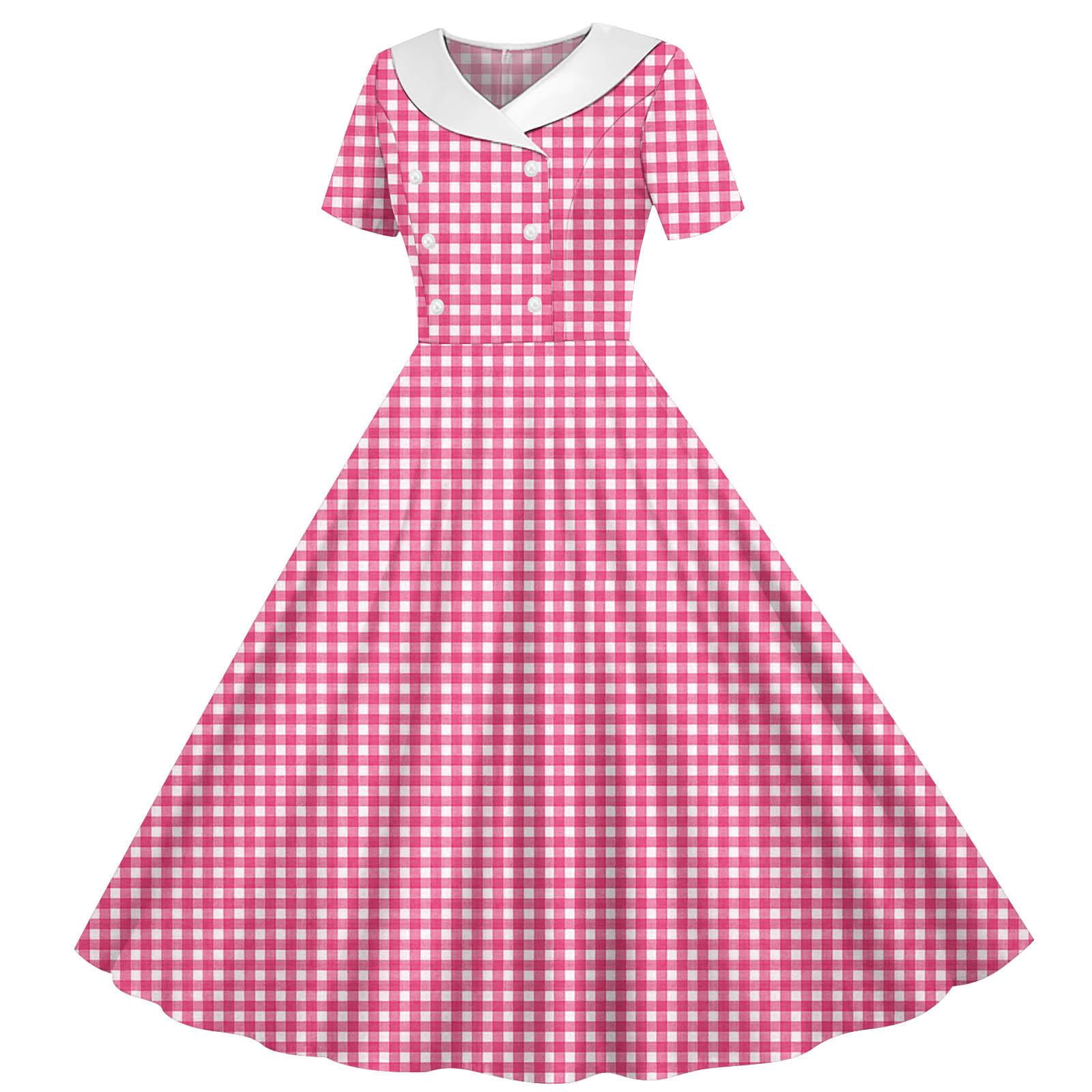 ATOGUTA Girl's Casual Dresses Hot Pink Ruffle Summer Dresses Cute ...
