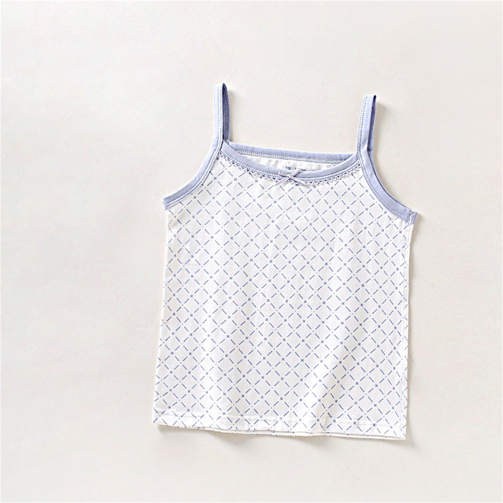 ATOGUTA Girl's Sleeveless Tank Tops Light Blue Spaghetti Strap Sleeveless Casual Basic Cami Top ...