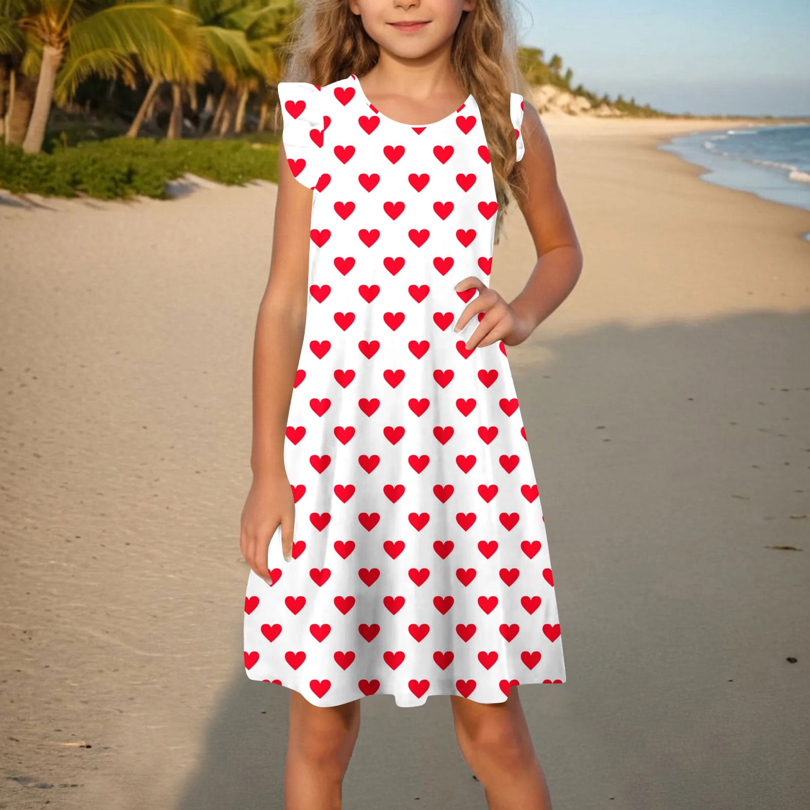 ATOGUTA Girl's Sundresses 4T-14 Sleeveless Casual Summer Outfit School ...