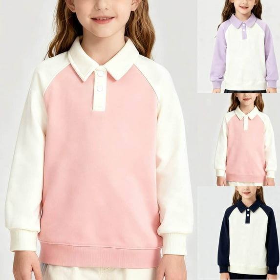 ATOGUTA Girl's Sweatshirts Long Sleeve Shirt Boys School Clothes Spring ...