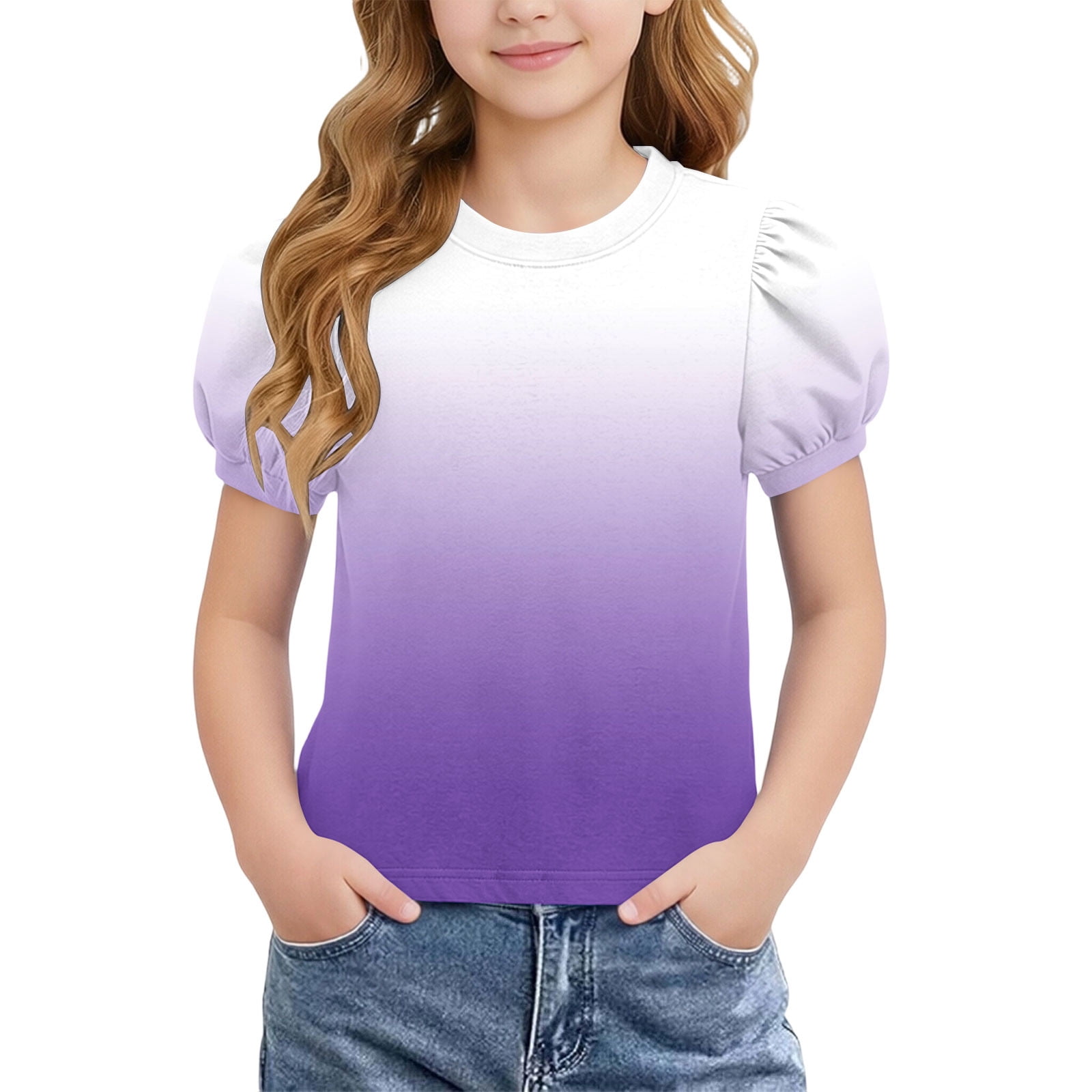 ATOGUTA Girl's T-Shirts Graphic Tees Short Sleeve Tshirts Crewneck Cute ...