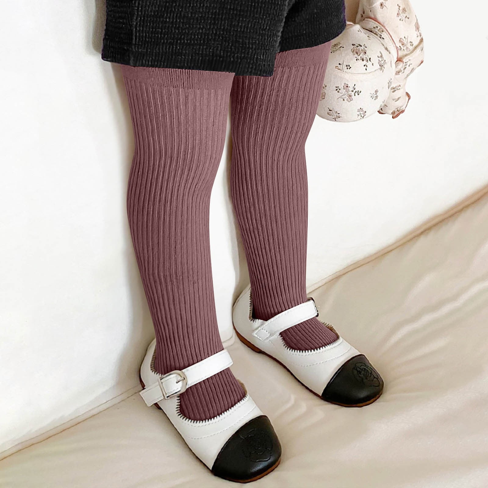 ATOGUTA Girl's Winter Tights Winter Ribbed Footed Leggings Stocking ...
